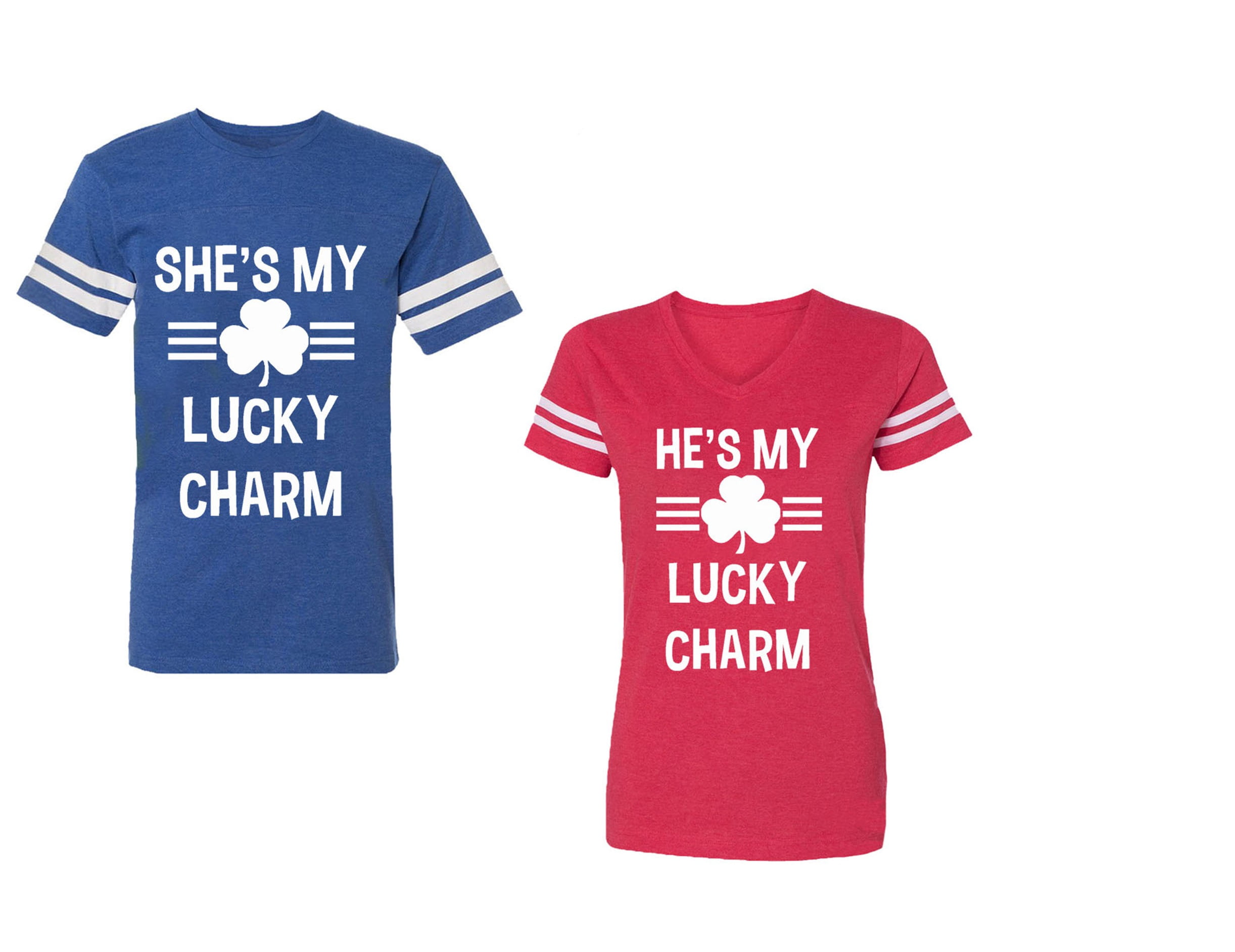 He She is My Lucky Charm Unisex Couple Matching Cotton Jersey style T ...