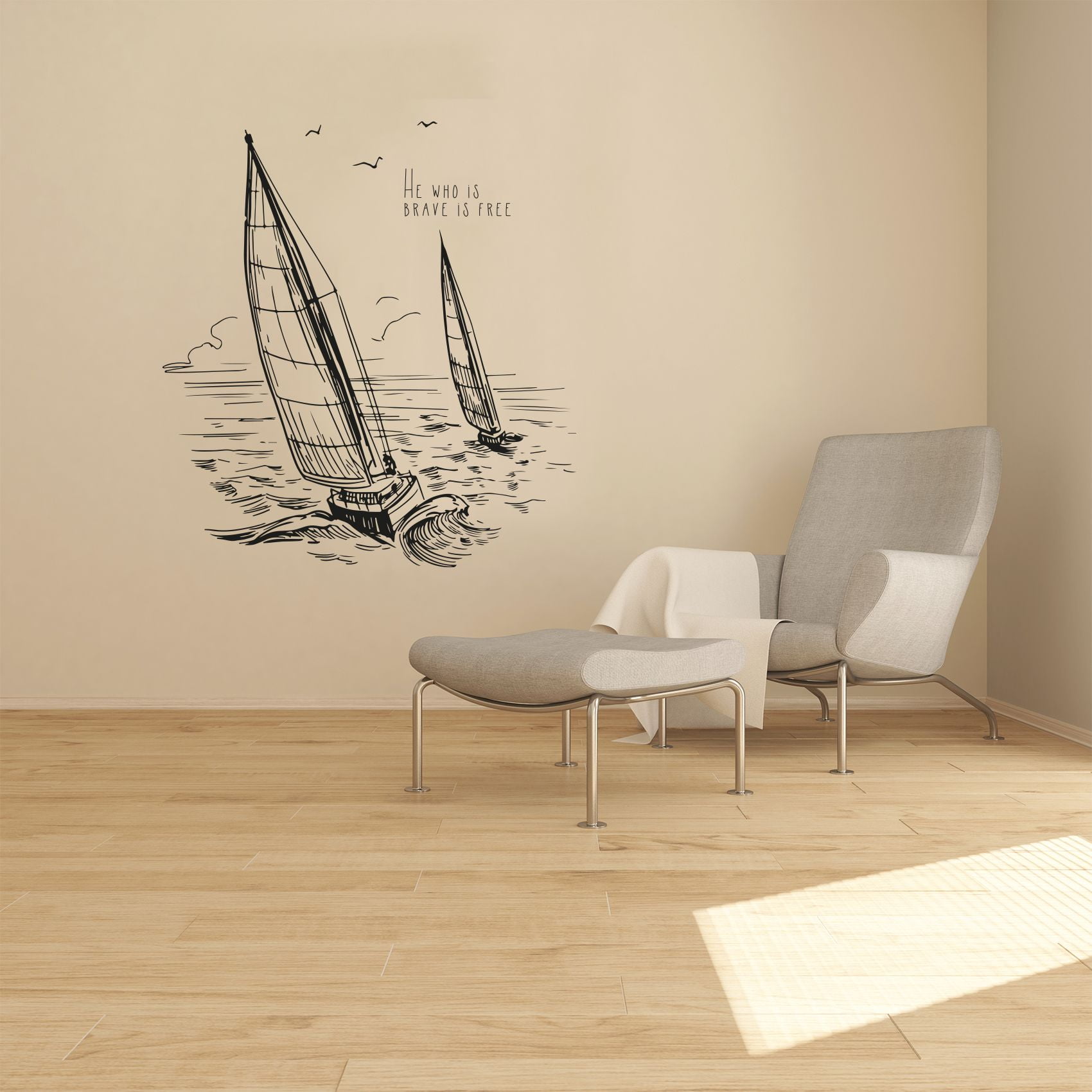 He Who Is Brave Quote Sailing Sailor Sail Boat Ocean Sea Silhouette ...