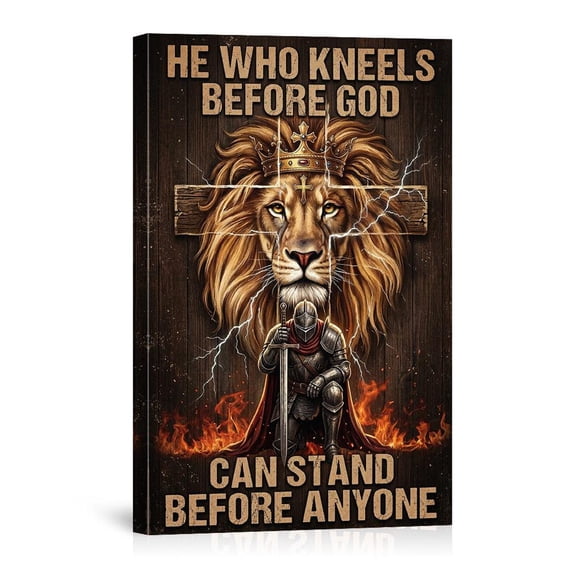He Who Kneels Before God Lion Knight Christian Religious Warrior Quote ...