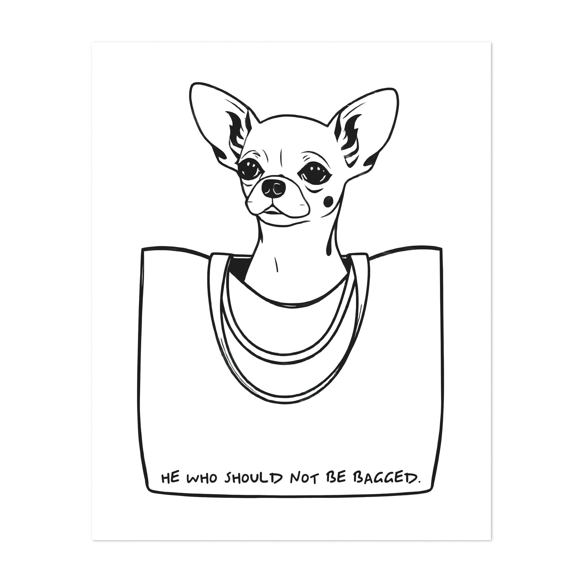 He Who Should Not Be Bagged - India Illustration Dog Humor Line Art ...
