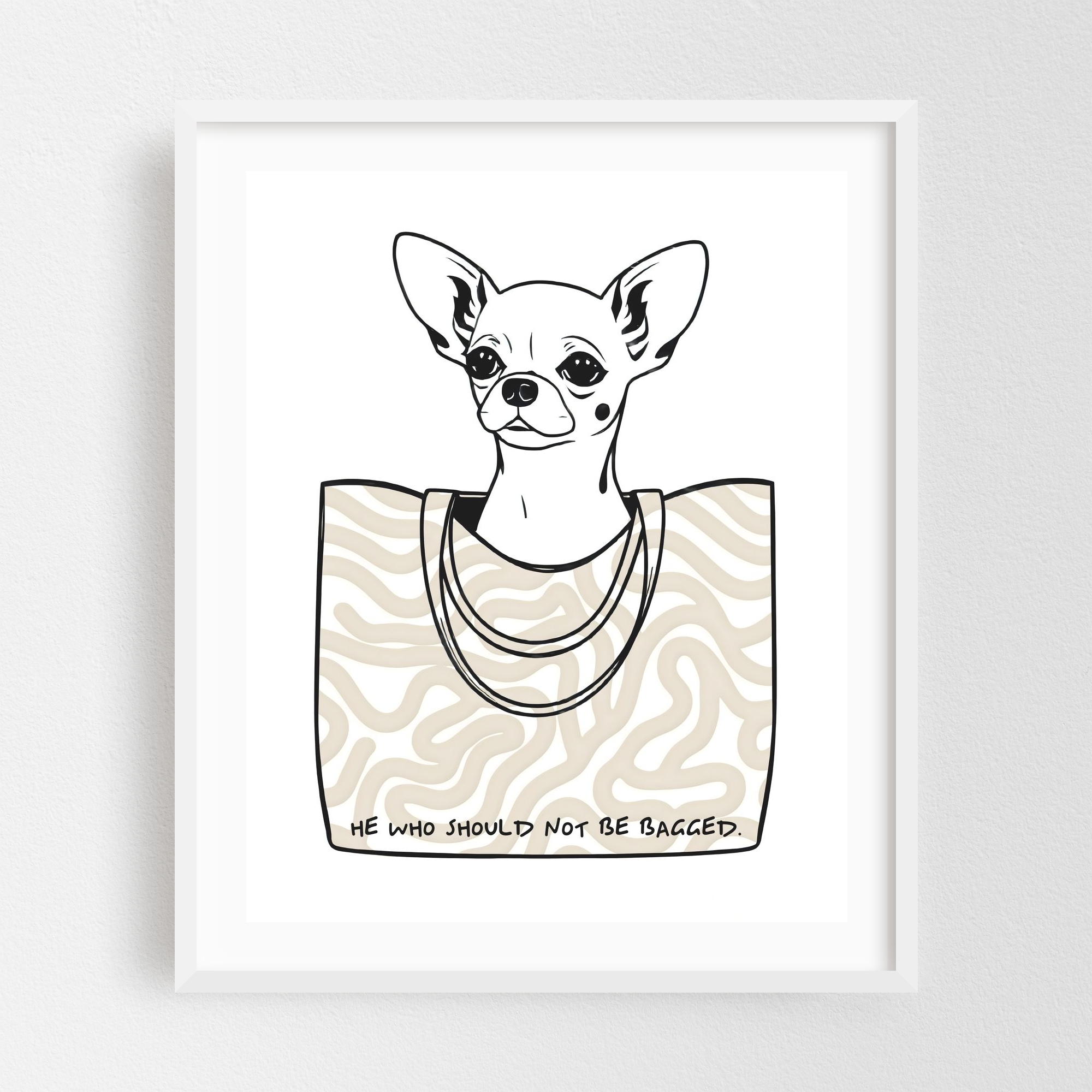 He Who Should Not Be Bagged - India Illustration Dog Humor Line Art ...