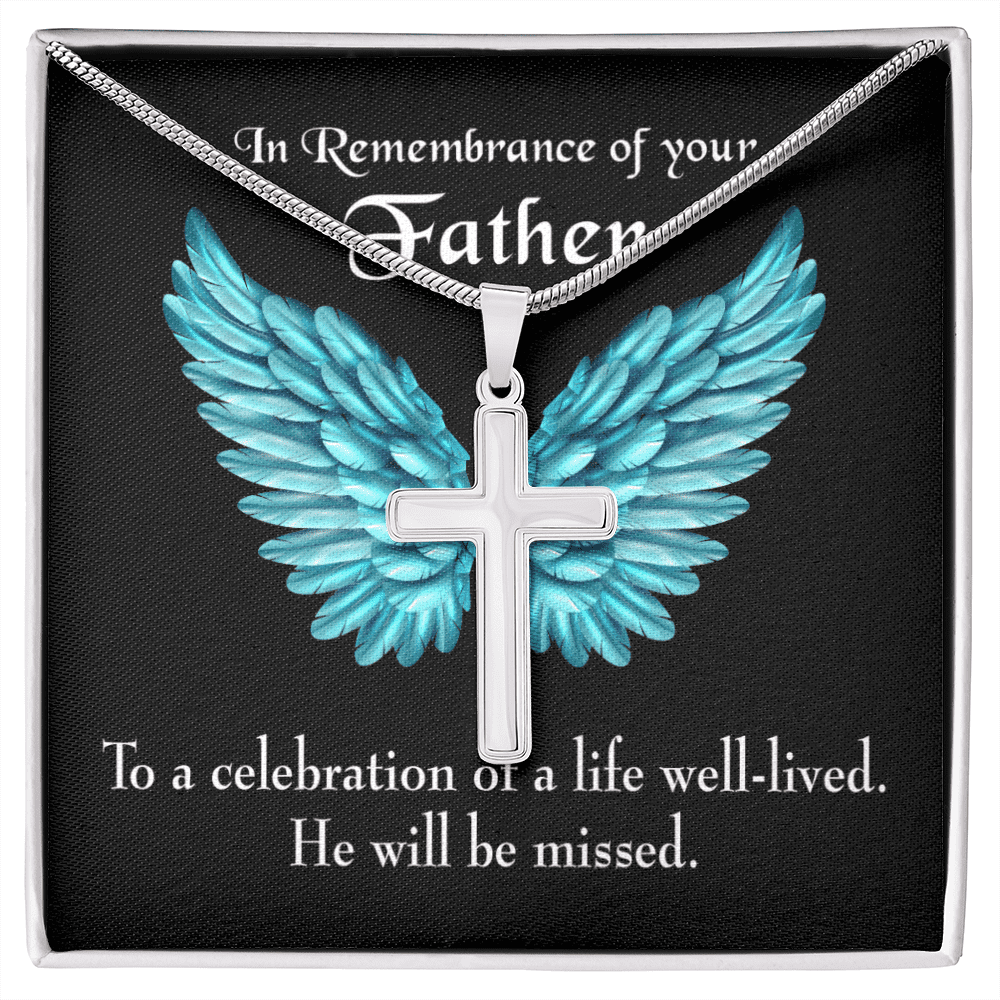 He Will be Missed Dad Memorial Dad Memorial Cross Necklace Sympathy ...