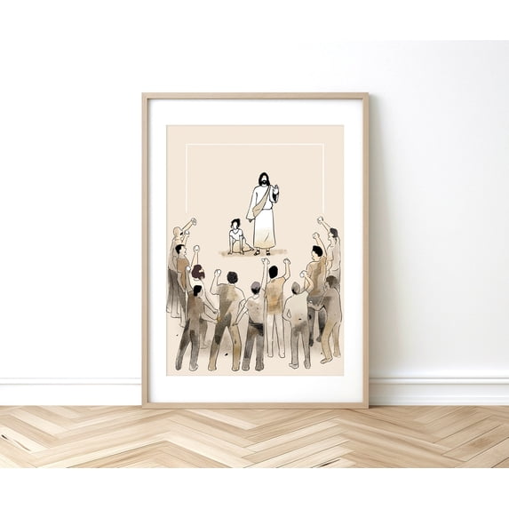 He Without Sin Art Print: Bible Story, Jesus Parable Warm Present ...