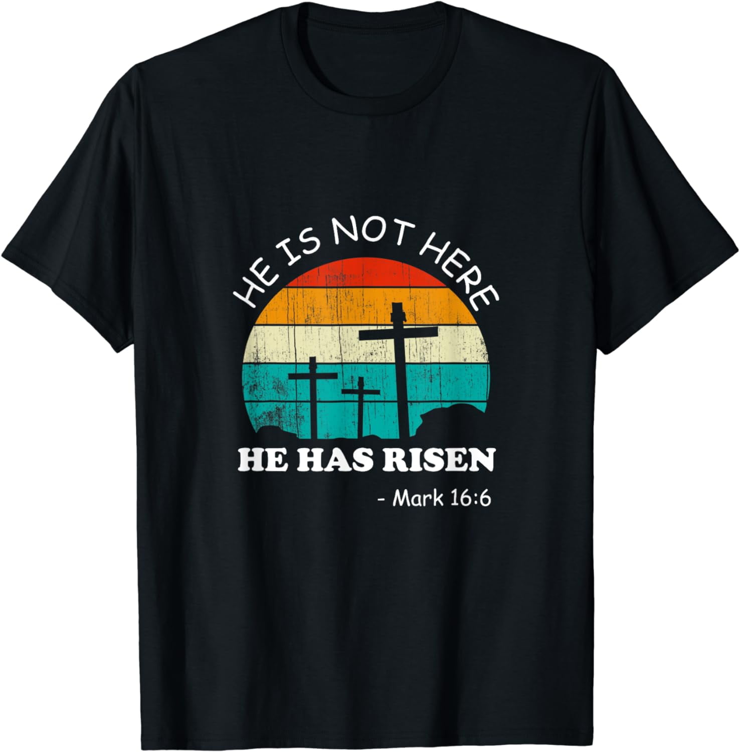 He has Risen Shirt He is not Here Jesus Christ Cross Vintage T-Shirt - Walmart.com