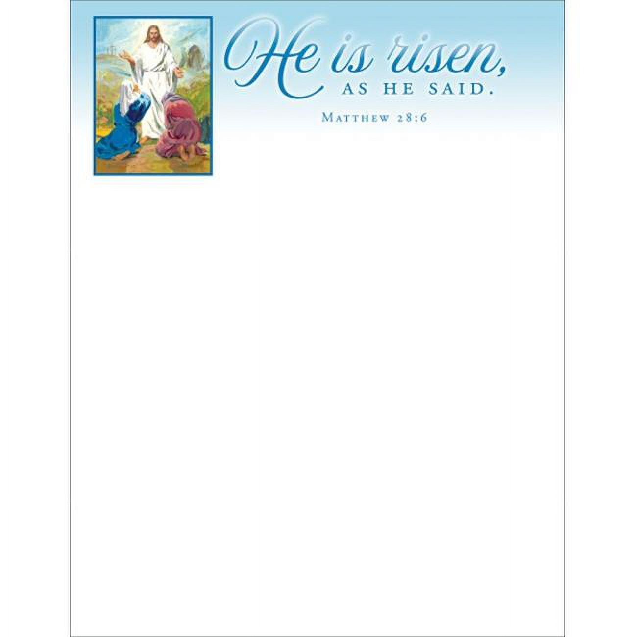 He is Risen As He Said Letterhead - Pack of 100 - Walmart.com