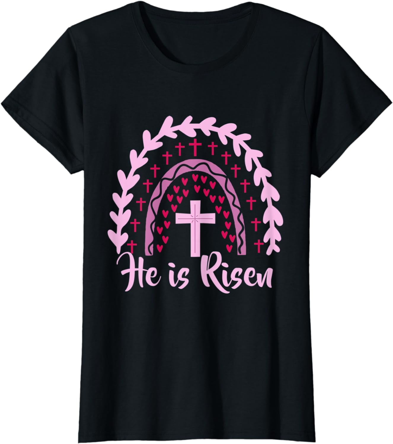 He is Risen Bible Jesus Resurrection Easter Rainbow Church T-Shirt ...