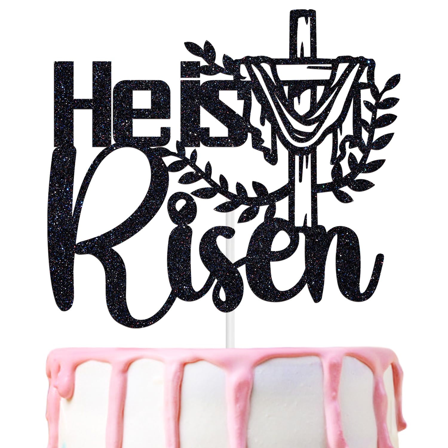 He is Risen Cake Topper, Jesus Easter H2FSDCake Décor, Religious Cross ...