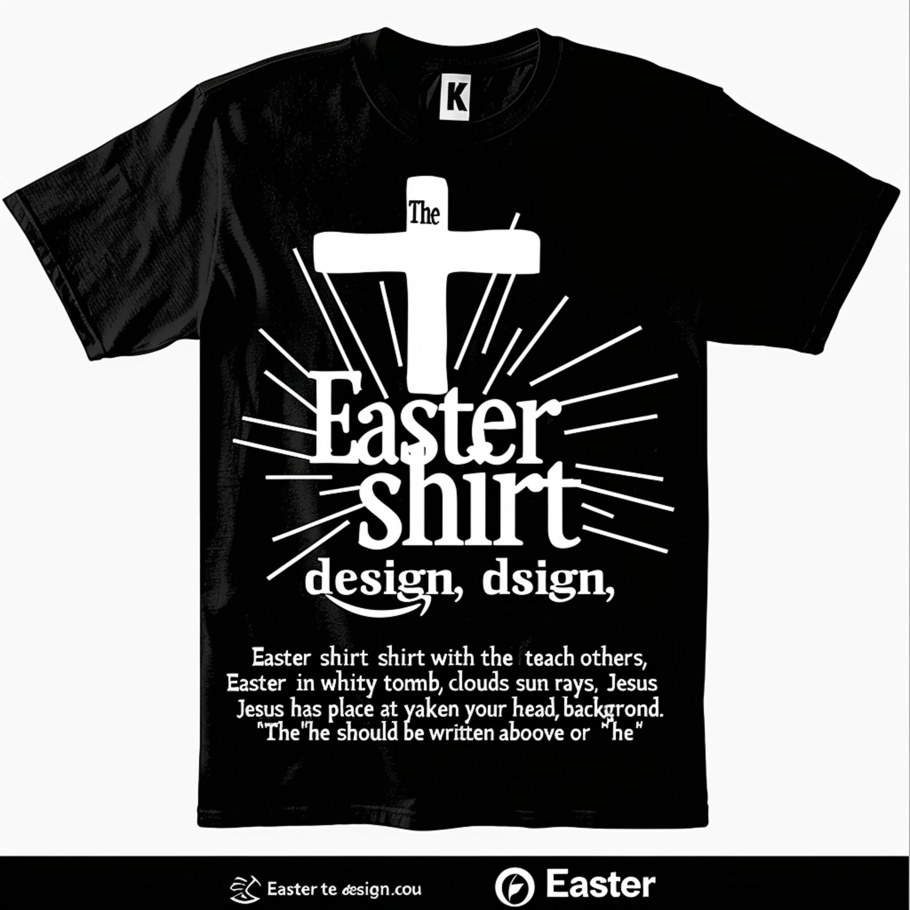 He is Risen Christian Easter T Shirt with Cross and Empty Tomb Design ...