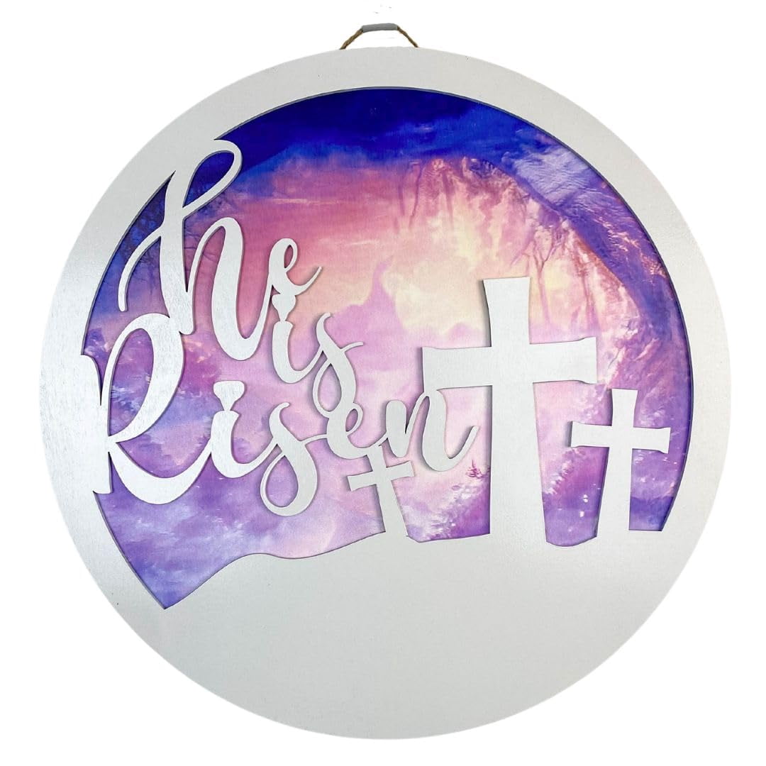 He is Risen Easter Door Hanger, Watercolor Design Easter Door Decor ...