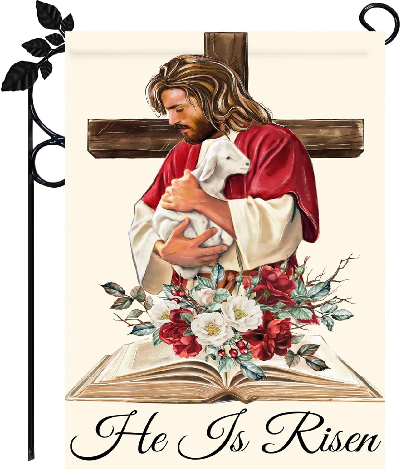 He is Risen Easter Garden Flag, Easter Garden Flag, 12x18 inch Vertical ...