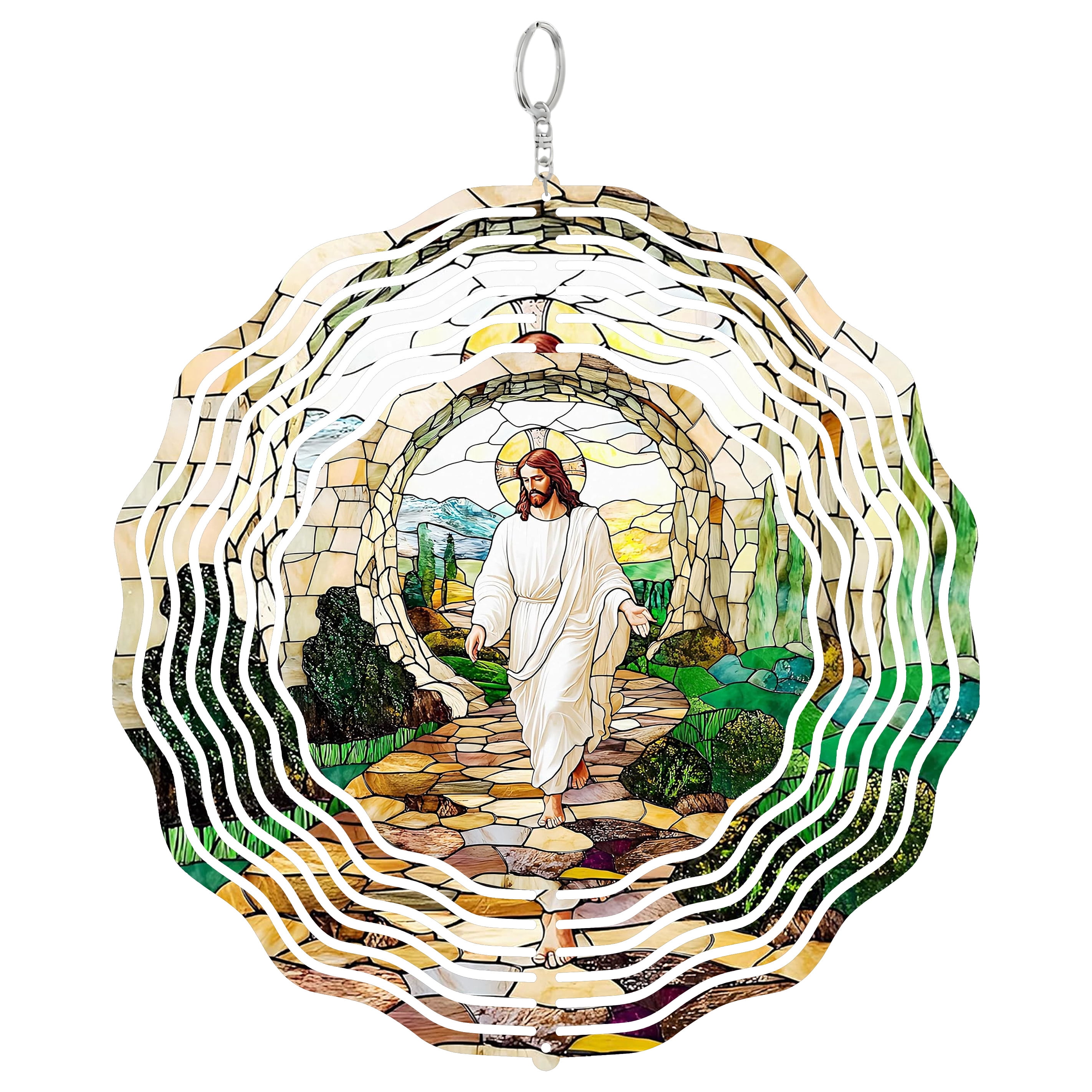 He is Risen Jesus 3D Wind Spinner, Christian Easter Garden Decor ...