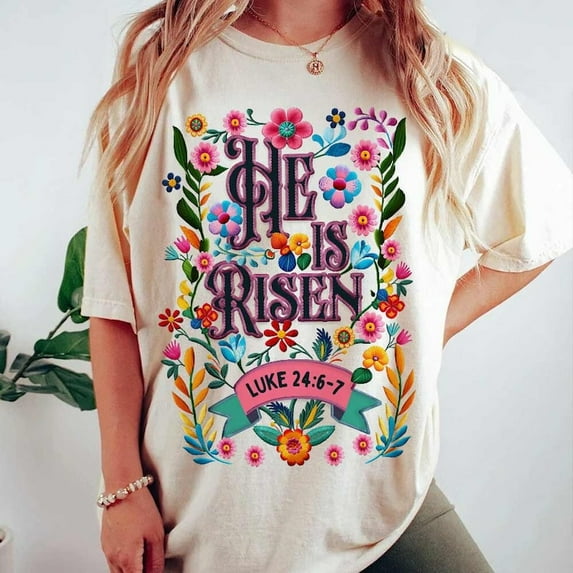 He is Risen Matthew 28 6, Retro Easter Easter Christian Easter bible ...