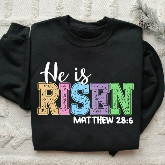 He is Risen Matthew 28 6, Retro Easter Easter Christian Easter bible ...