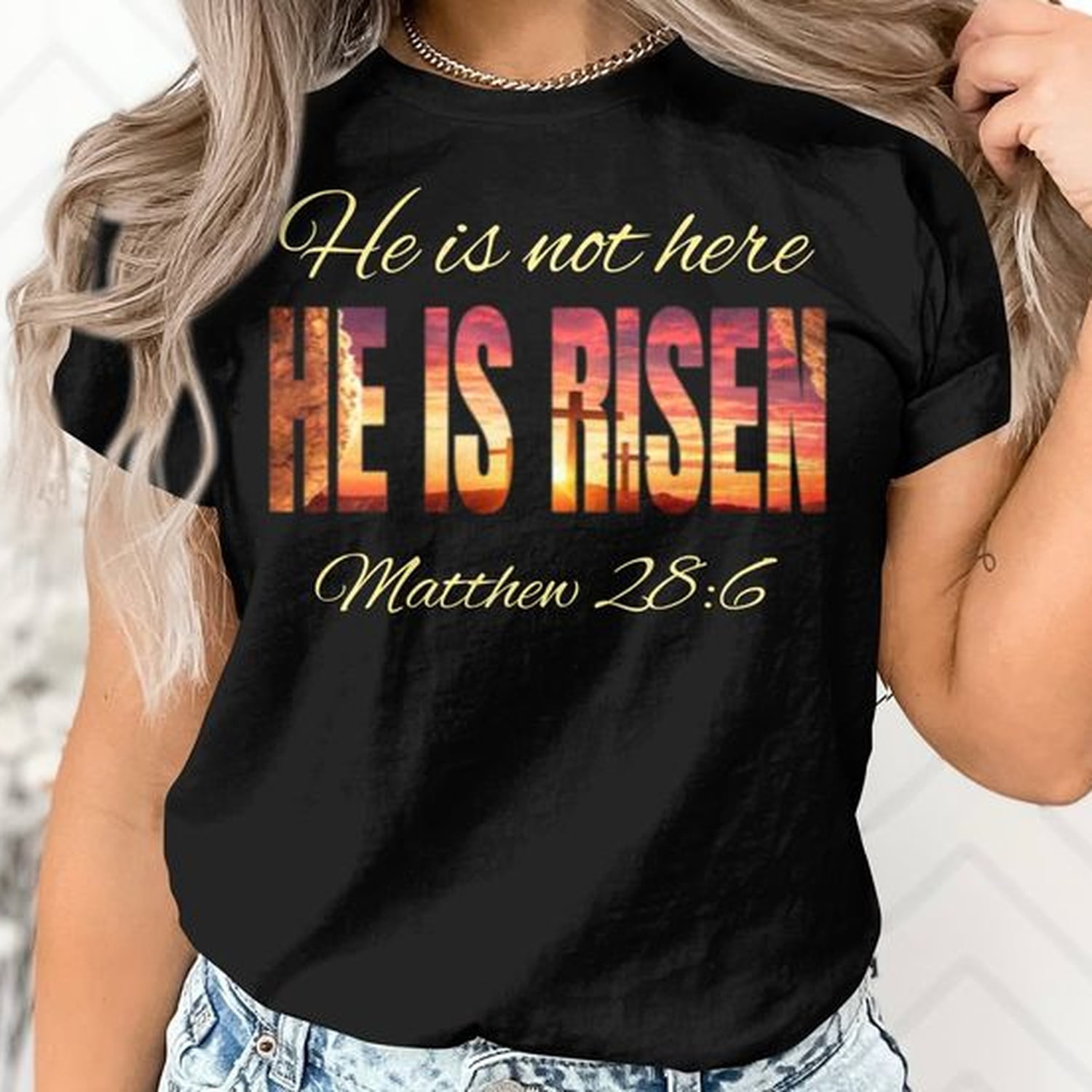 He is Risen T-S1Hirt_ Easter Sunday CH1Ristian A1pparel - Walmart.com