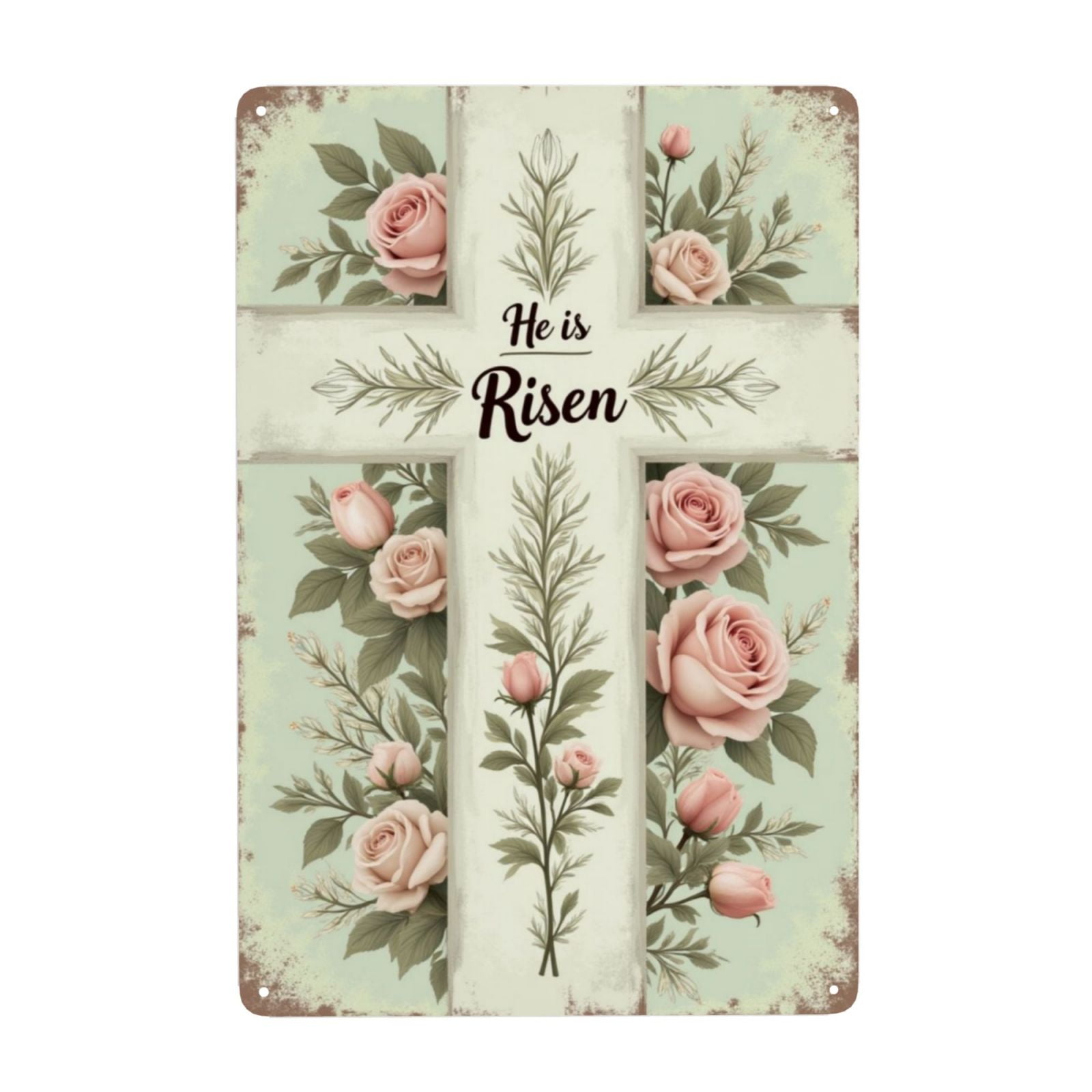 He is Risen Vintage Tin Sign Wall Decor Metal Sign Decorative Sign 8 x ...