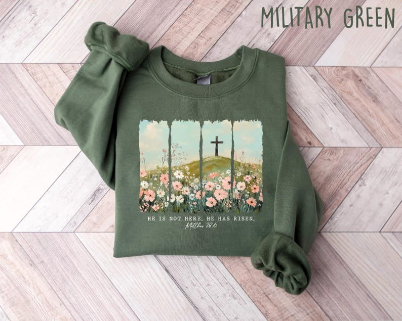 He is not here, he has risen shirt, easter shirt, Christian Shirt ...