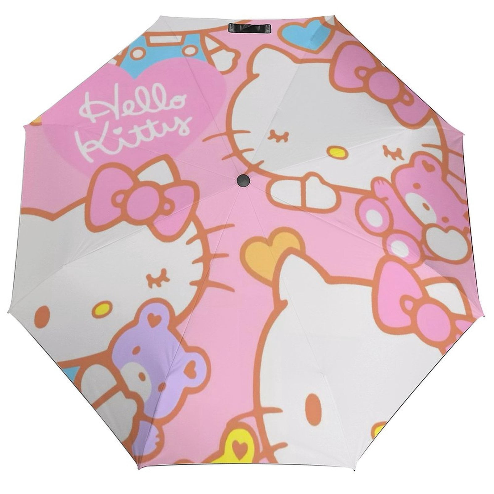 He-llo Ki-tty 3 Fold Auto Umbrella Compact Travel Umbrella, Mini ...