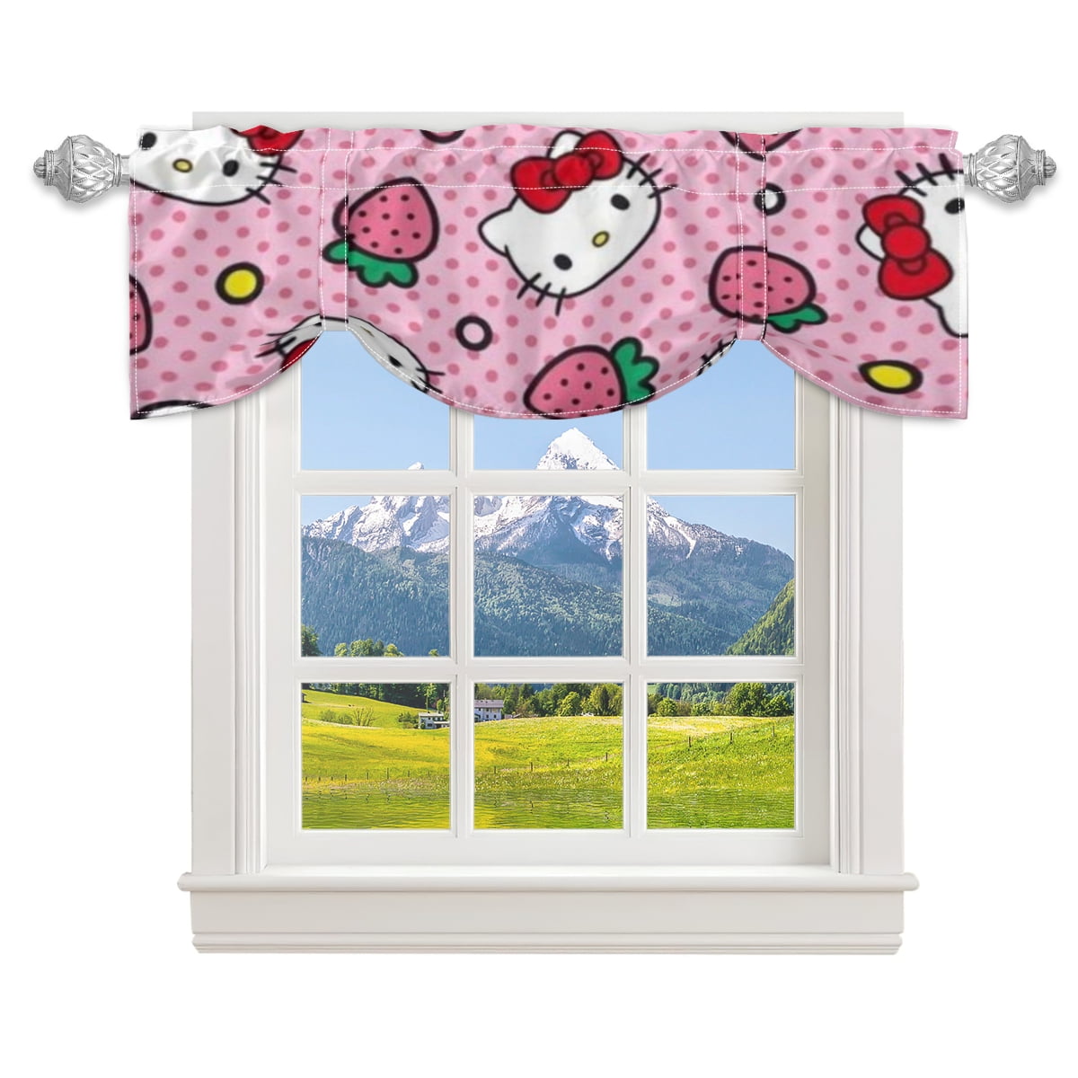 He×llo Ki×tty Blackout valance curtain waterproof soft rod pocket ...