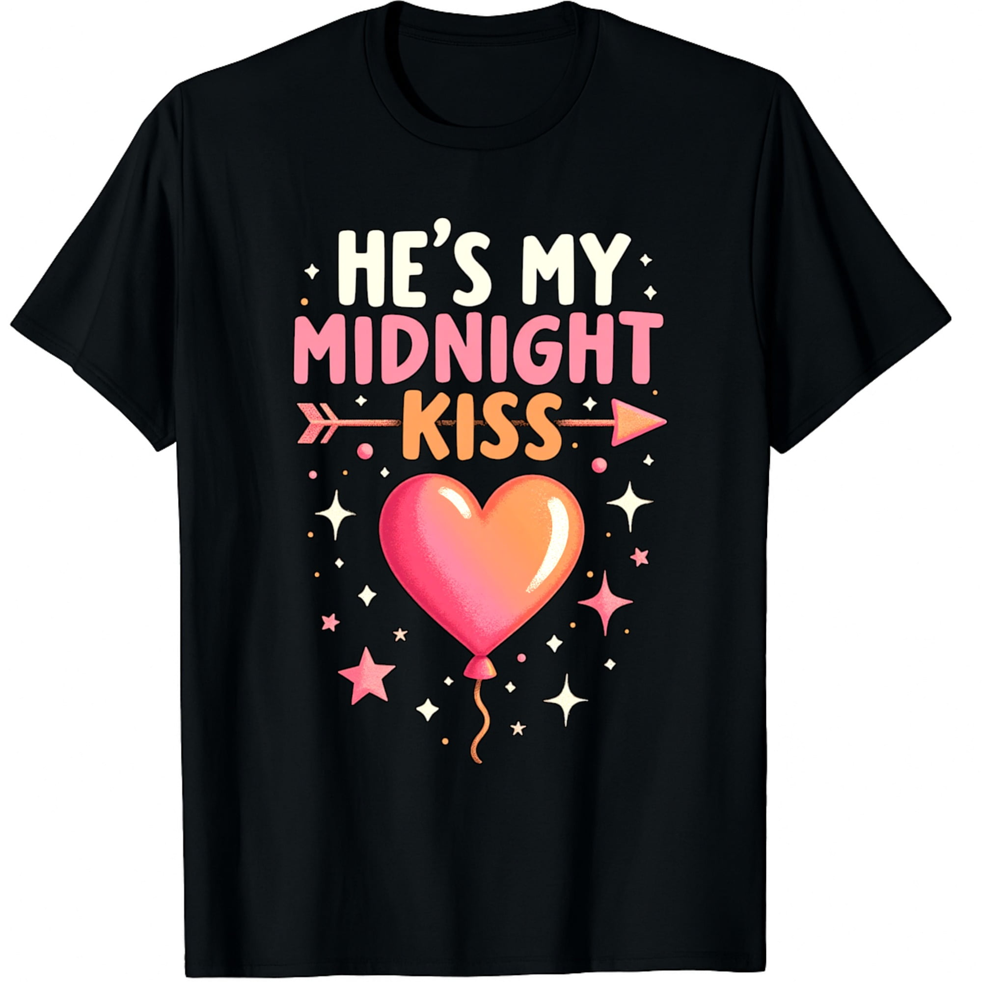 He's My Midnight Kiss Happy New Year Matching Couples Graphic Crew Neck ...