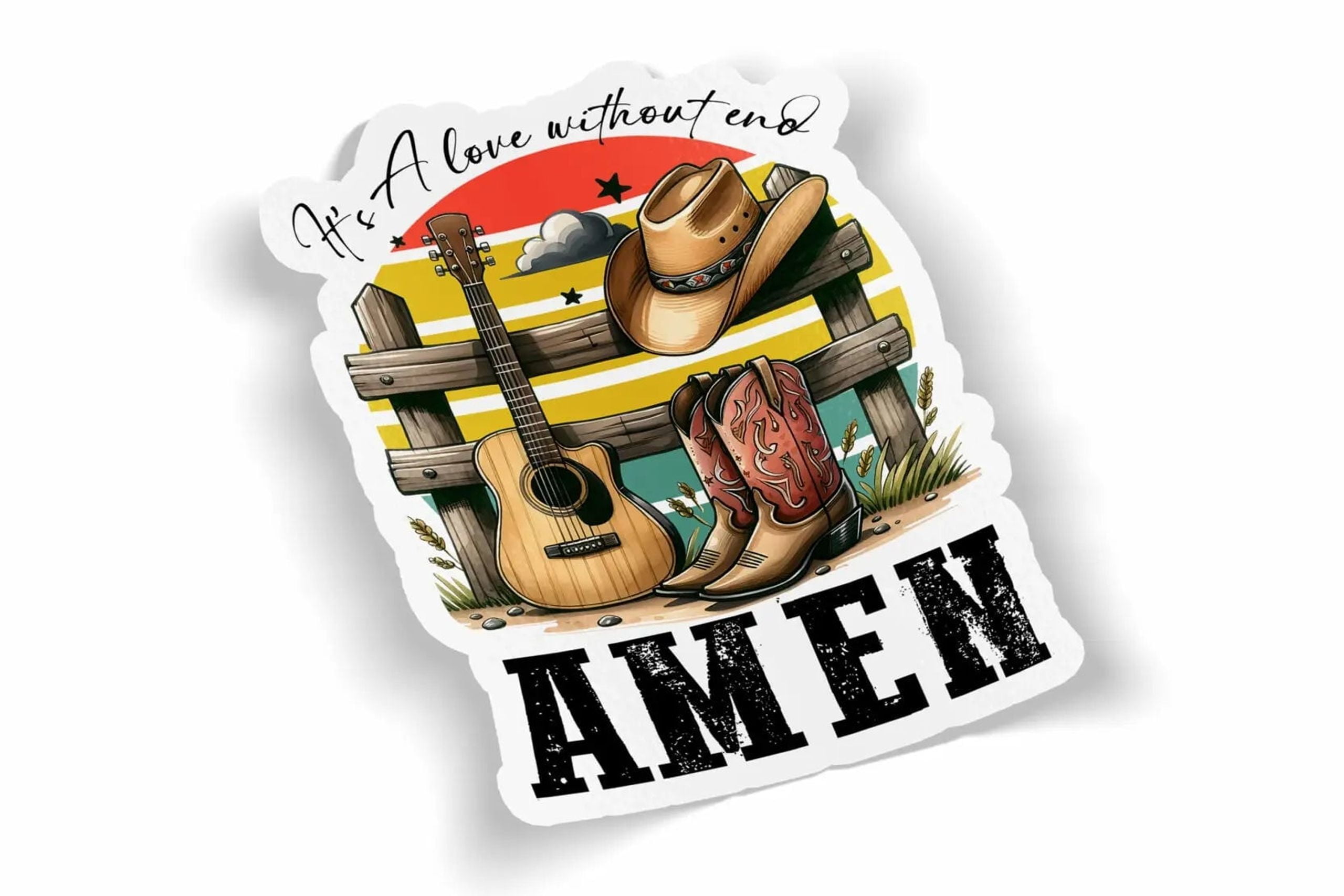 He's a Love Without End Amen Waterproof Sticker - Walmart.com