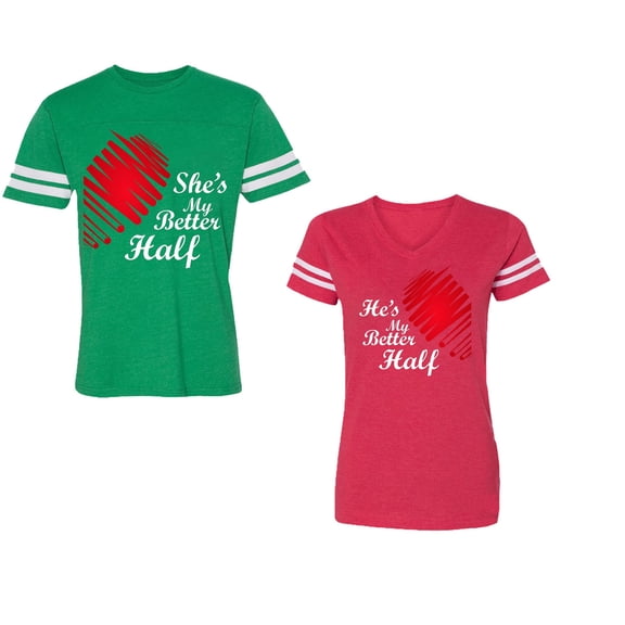 He she is My Better Half Unisex Couple Matching Cotton Jersey style T ...