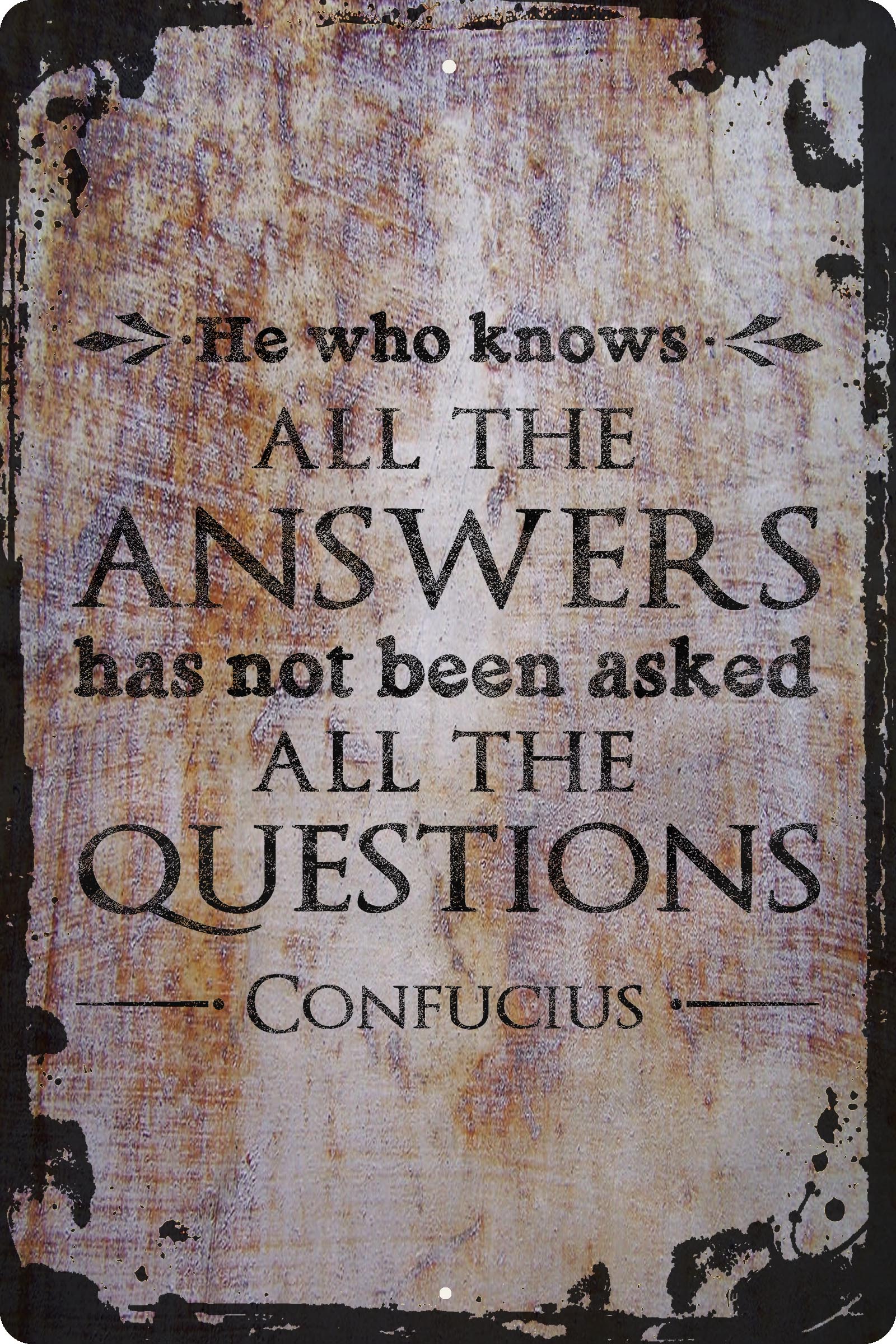 He who knows all the answers… Confucius quote philosophy Beige Wall Art ...