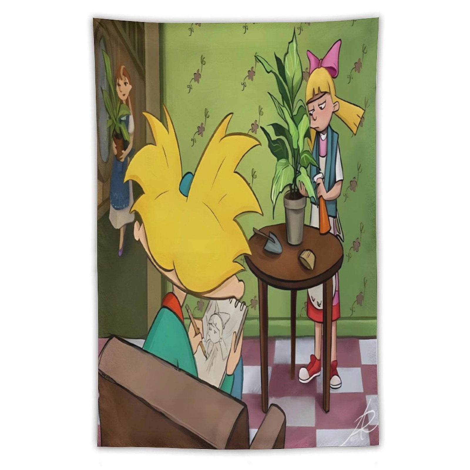 He-y Ar-nold Tapestry, Wall Hanging Decor, Aesthetic for Bedroom, Living Room, Dorm, Soft Fabric ...