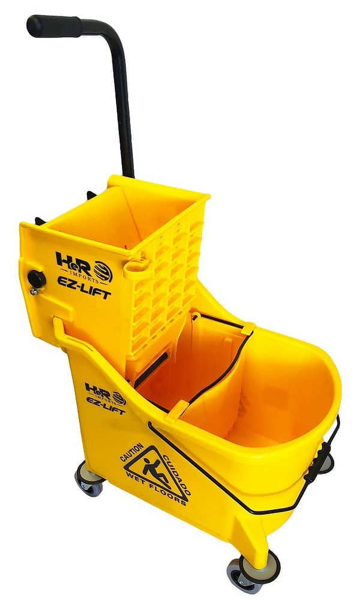 HeRO Imports Commercial Mop Bucket, Separator, Metal Casters, Wringer ...