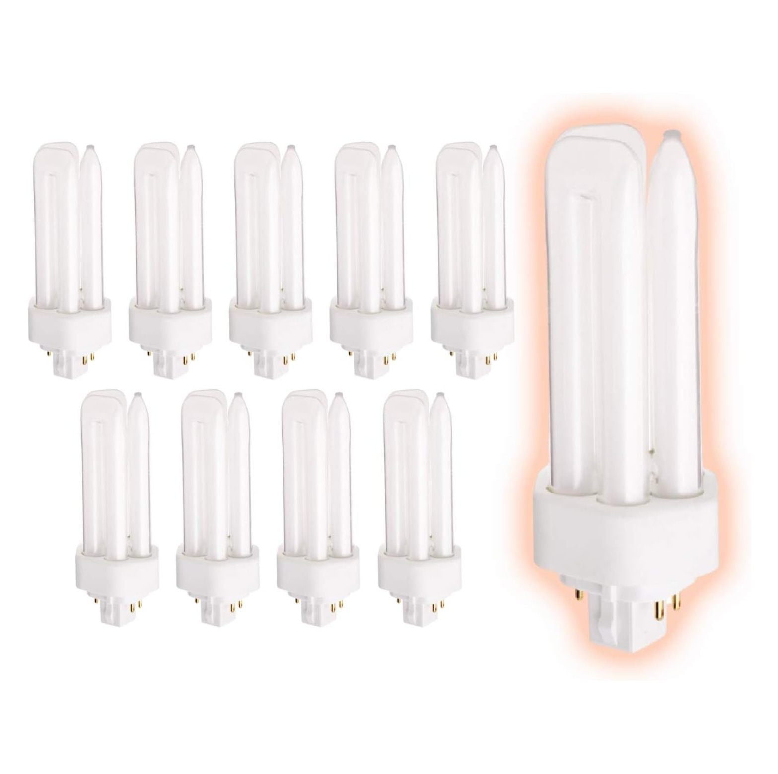 HeSLehs 26 Watt CFL Light Bulbs | 4 Pin GX24Q-3 Base 5000K Daylight | 26W High Output 1800 ...