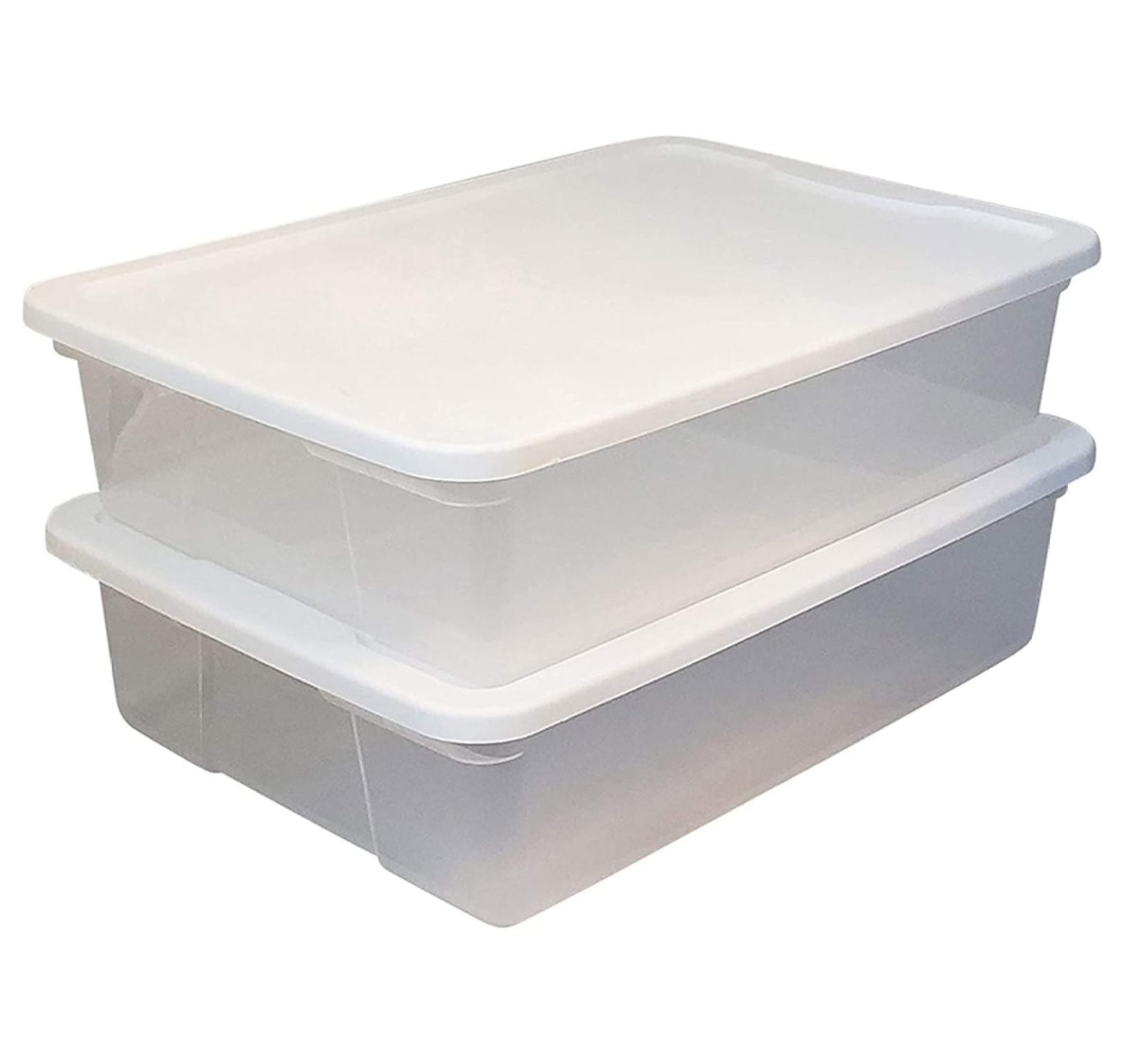 HeSLehs 28 Quart Stackable Storage Bins, Organizer Containers with Snap ...
