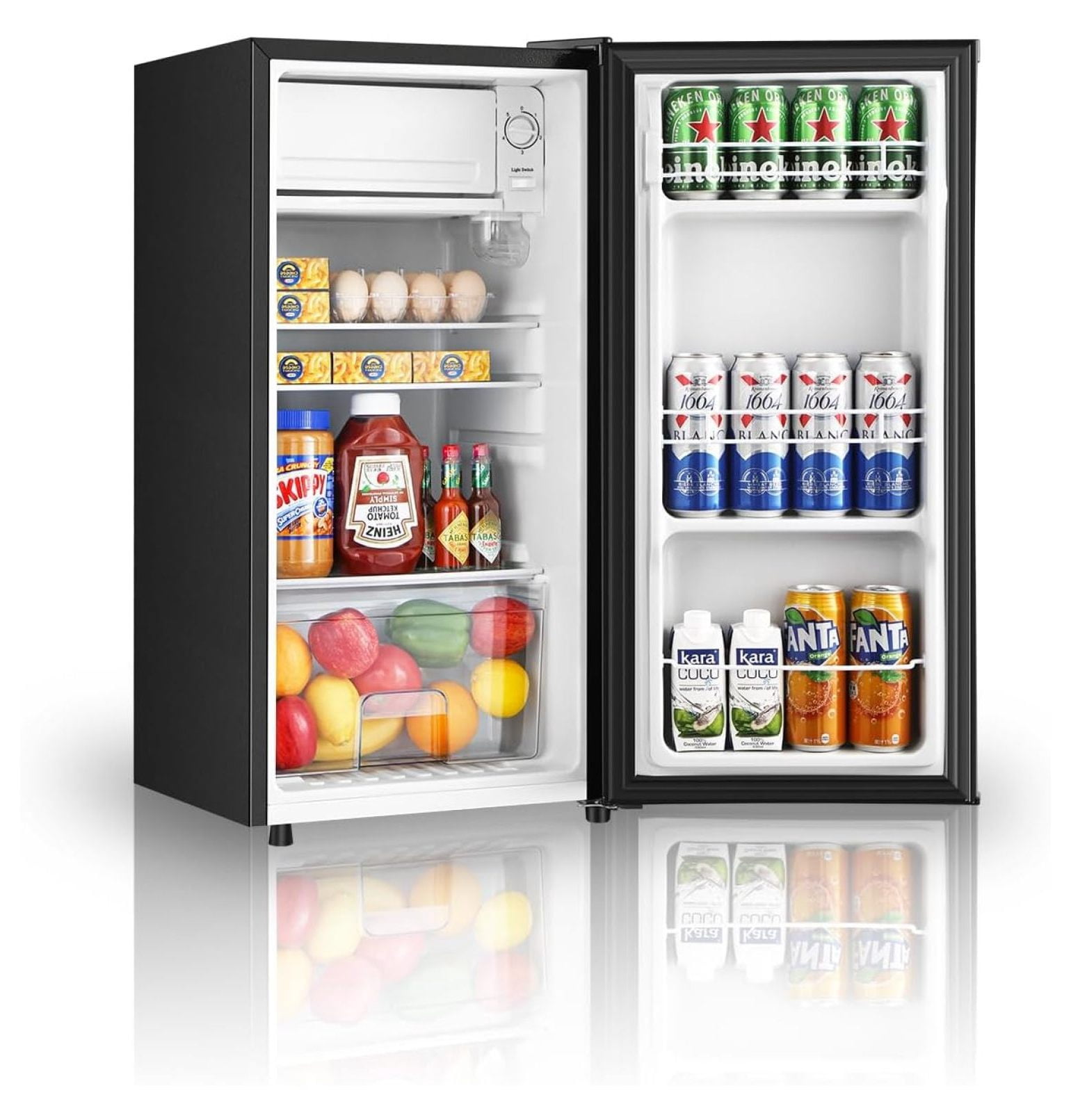 HeSLehs 3.1 Cu.Ft Mini Fridge with Freezer, Single Door Mini ...