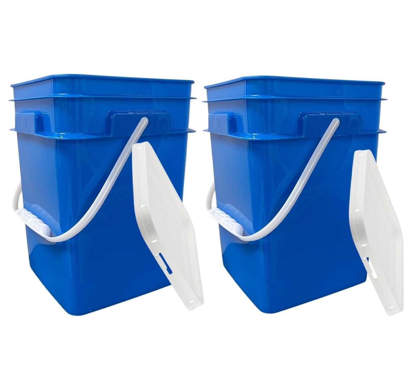 HeSLehs 4 Gallon Square Plastic Bucket, Food Grade BPA containers, Made ...