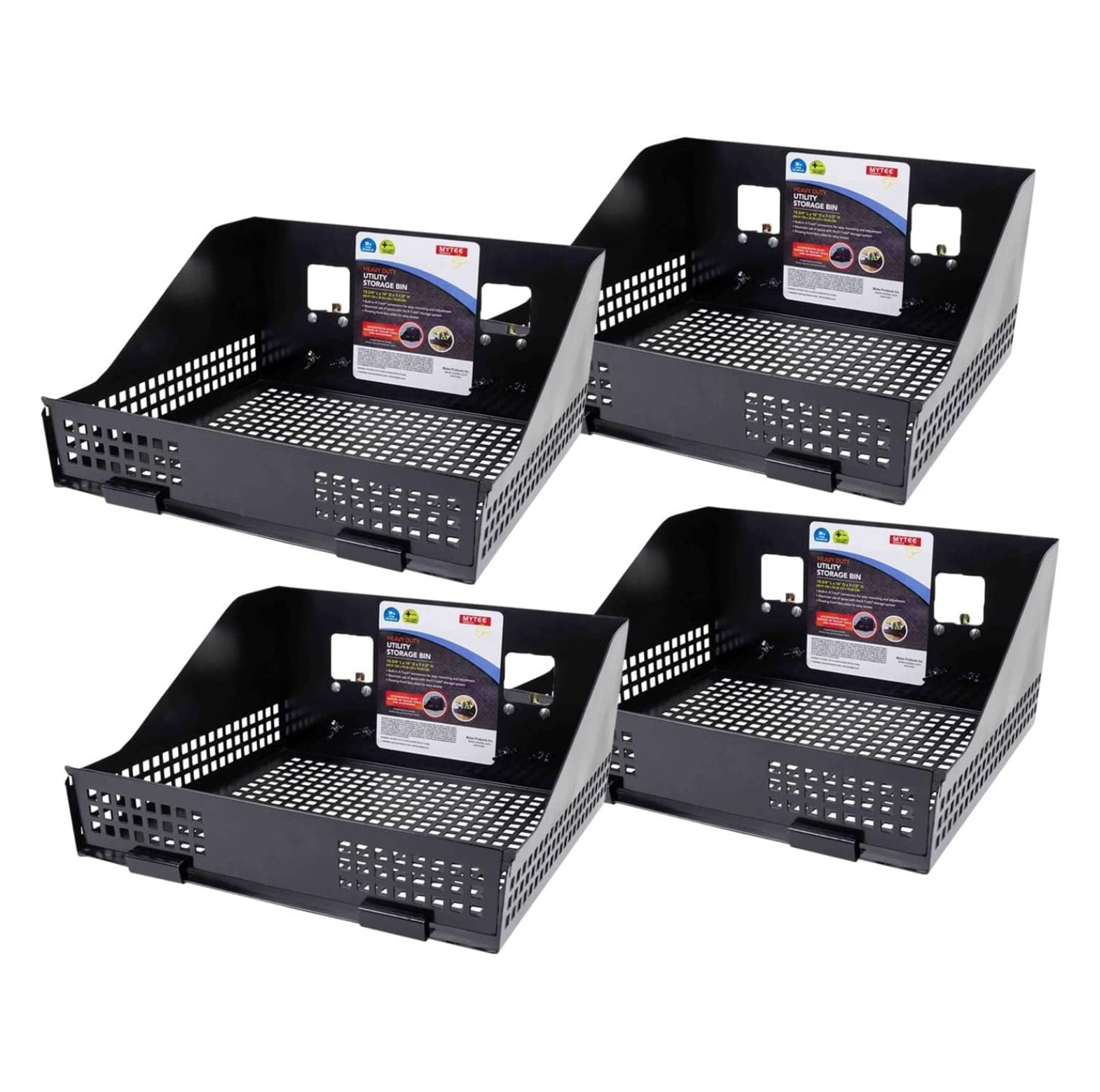 HeSLehs (4 Pack Heavy Duty Metal E-Track Storage Bin for E-Track ...