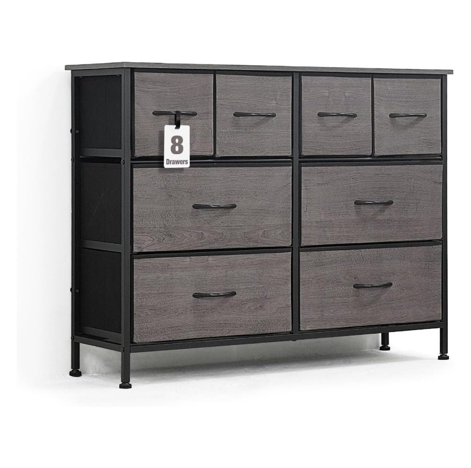 HeSLehs Drawer Storage Tower w/ 8 Fabric Bins, Laundry Storage, Sorting ...