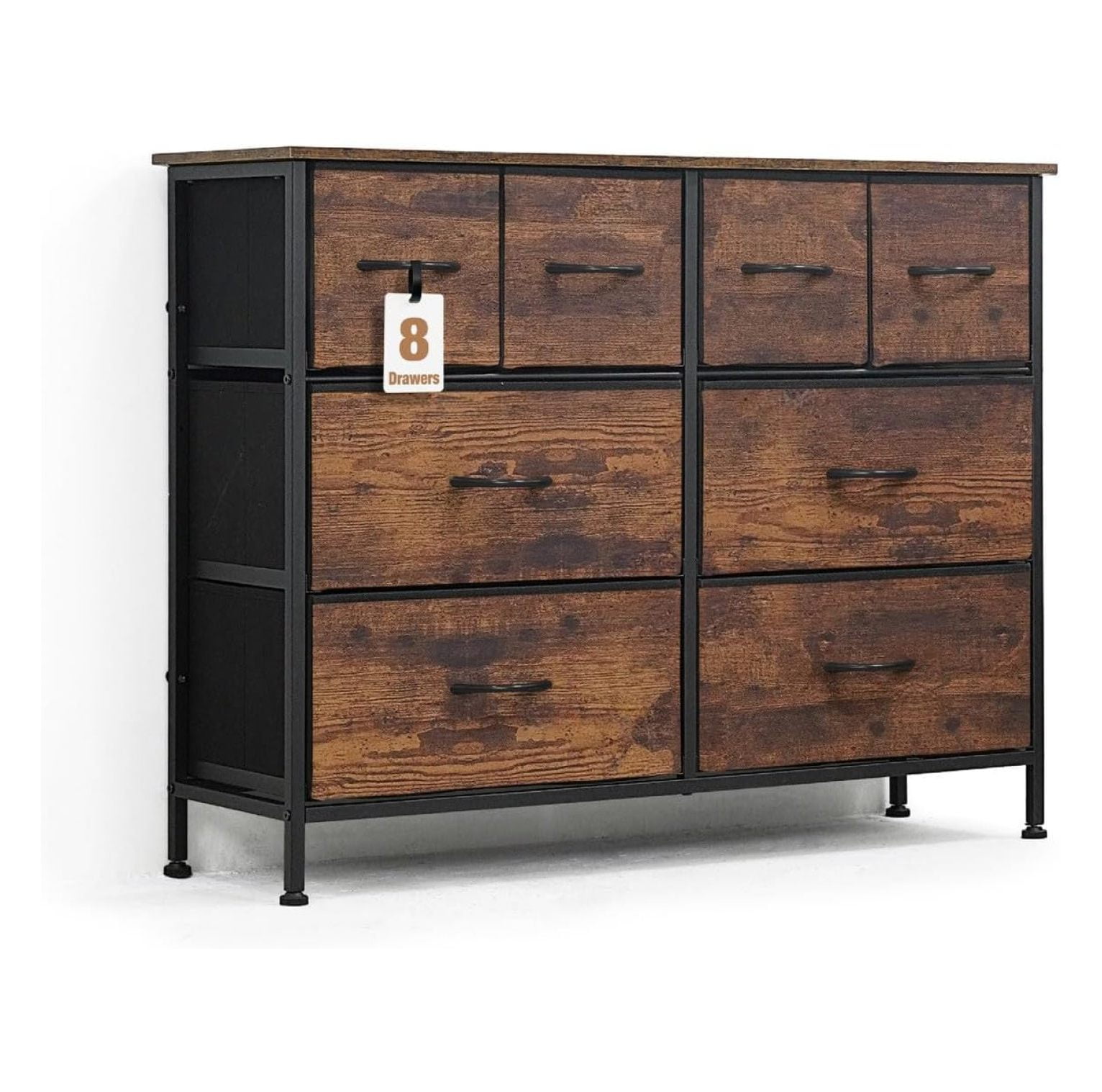 HeSLehs Drawer Storage Tower w/ 8 Fabric Bins, Laundry Storage, Sorting ...