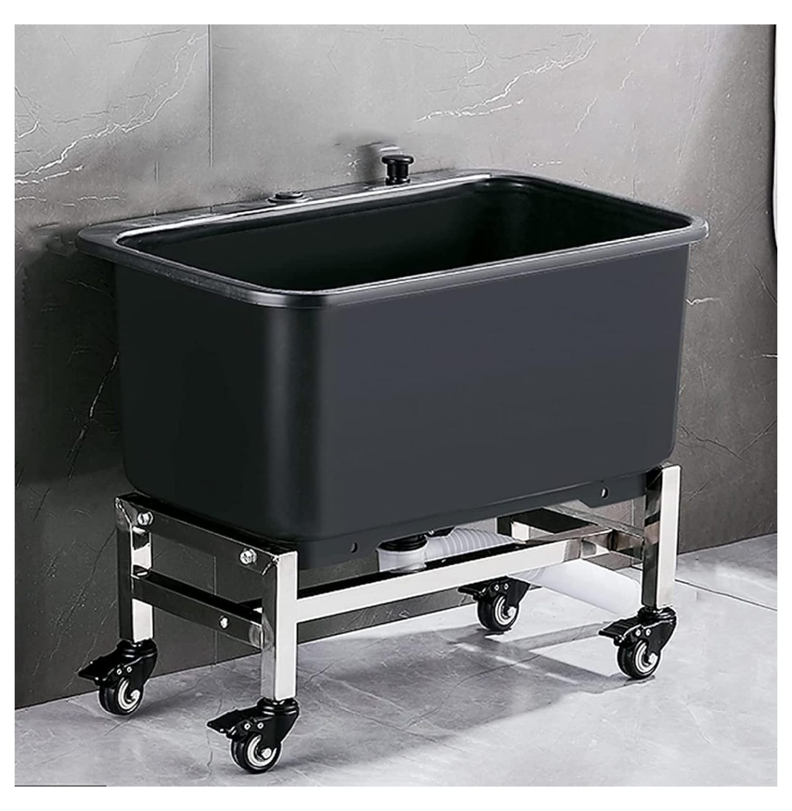 HeSLehs Floor Mop Sink with Deep Basin,Removable Mop Sink with Wheels ...