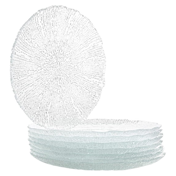 HeSLehs Salad Plate, Set of 6 Glass Plates, 8.5 Inch Dessert, Salad ...
