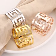 Efavormart 4 Pack | 2" Shiny Gold Metal Semicircle Napkin Rings, D ...
