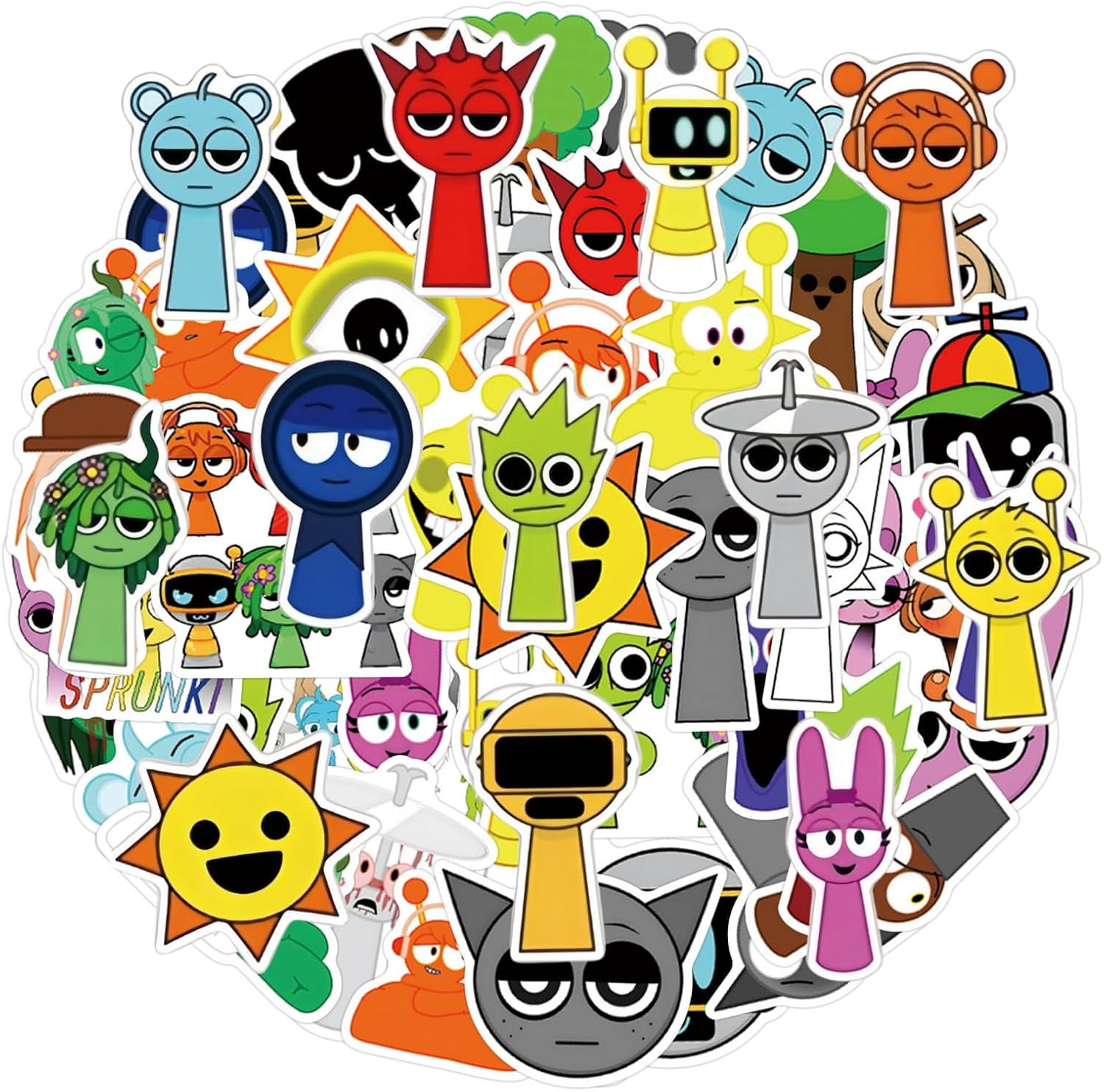 HeaCare 110Pcs Sprunki Stickers for Kids, Waterproof Removable Stickers ...