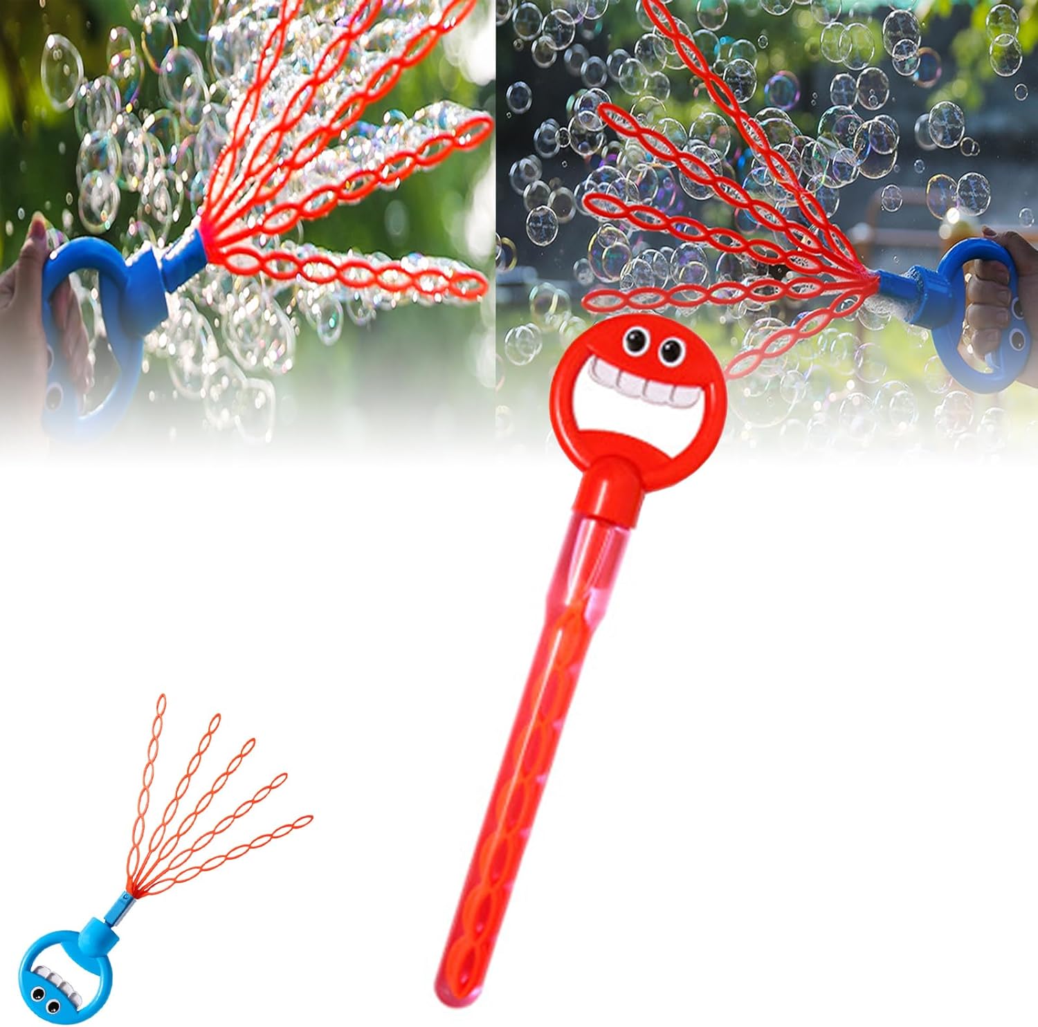 HeaCare 32 Hole Smiling Face Bubble Stick, Bubble Wand Toys, Bubble ...