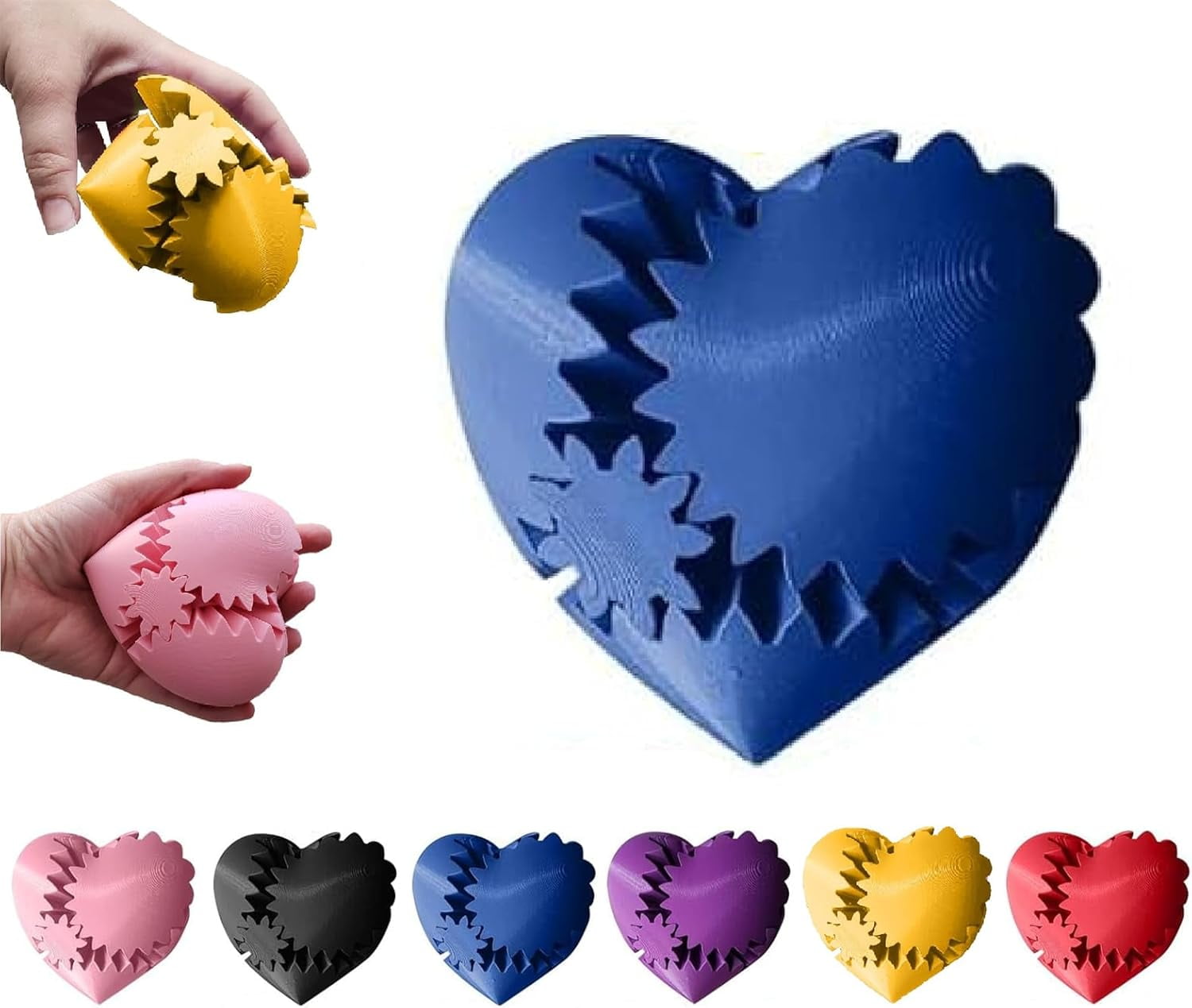 HeaCare 3D Printed Twisted Heart Gear Ball Spin Ball, Gear Ball Spin ...