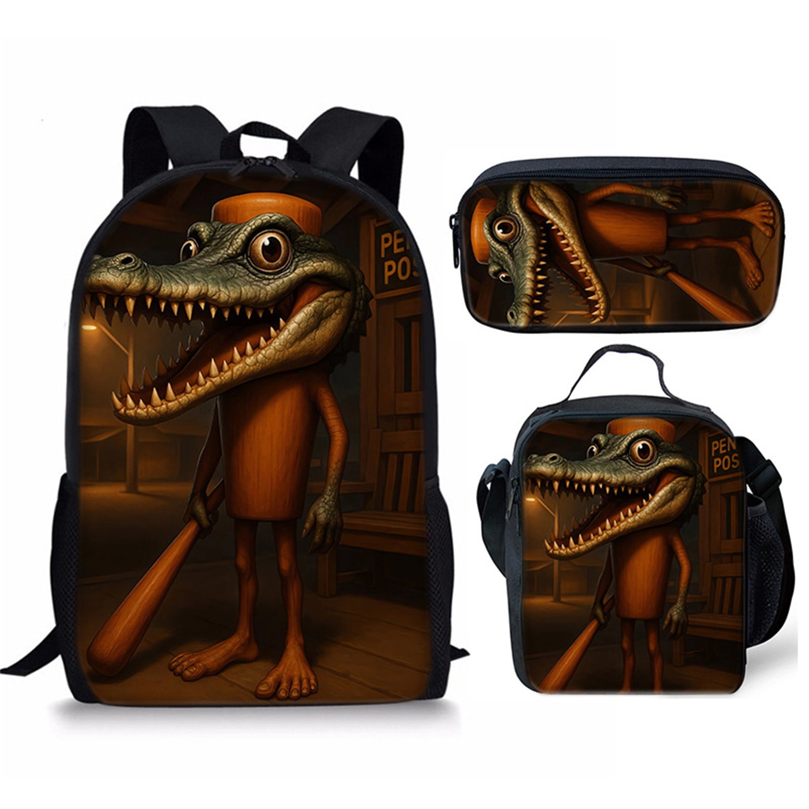 HeaCare 3Pcs Cool Printed Italian Brainrot Casual Bag 17.3" Cartoon ...