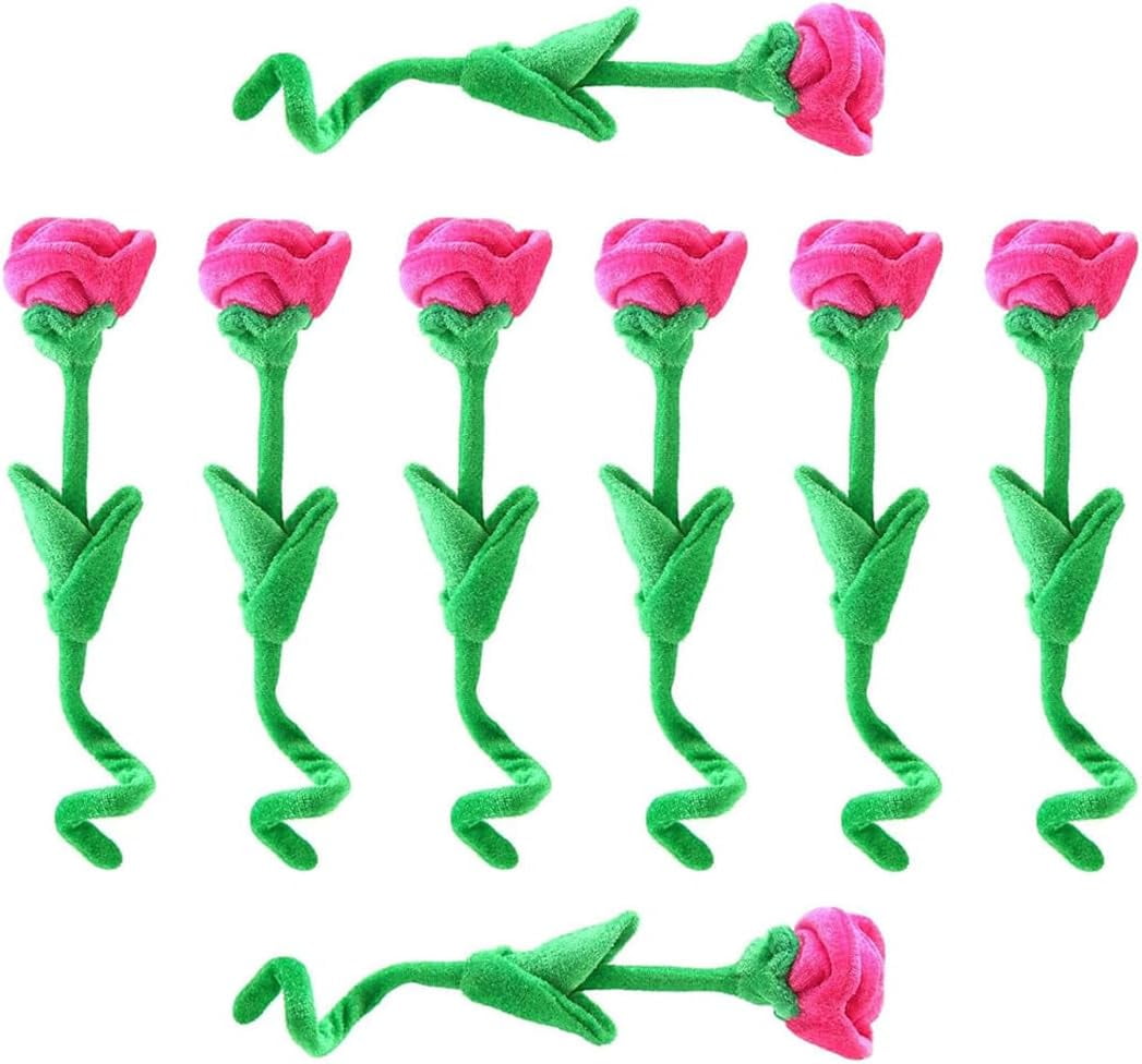 HeaCare 8PCS Plush Rose Flower Graduation Flower Bendable Stems Plush ...