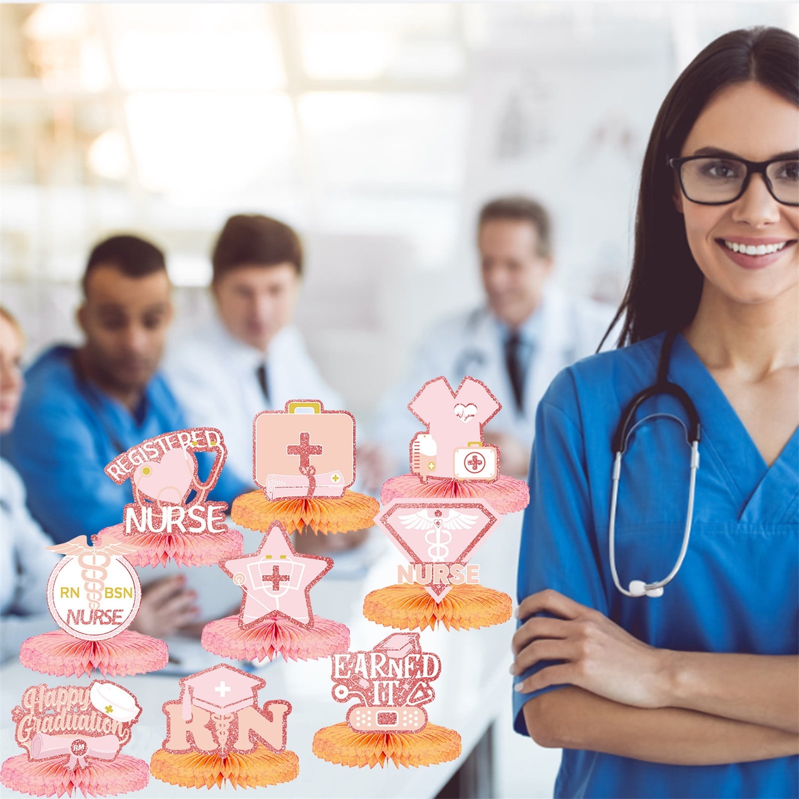 HeaCare 9 Pcs Graduation Decorations Class of 2024 Letter Pattern ...