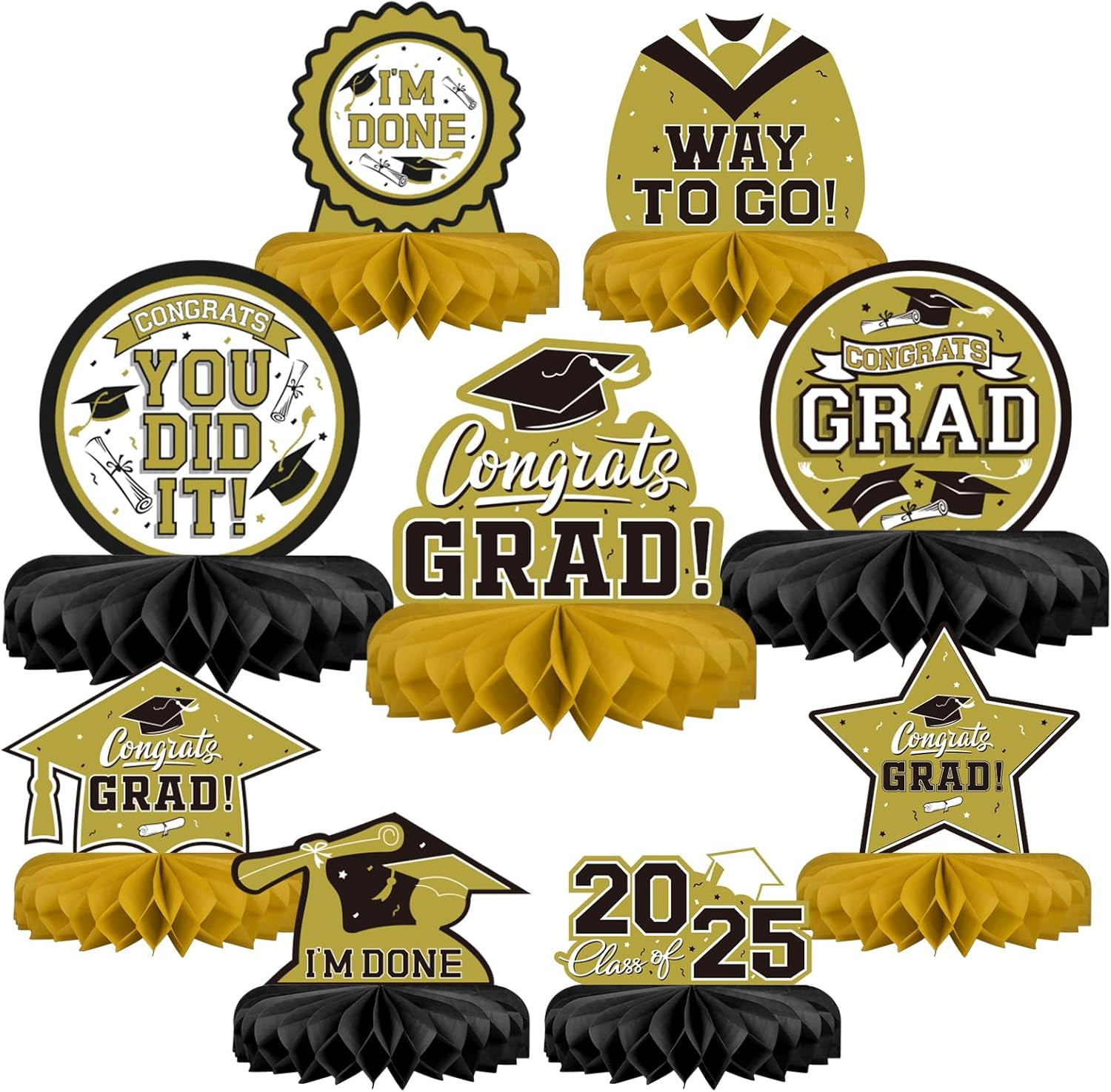 HeaCare 9PCS Graduation Decorations 2025 Congrats Grad Table ...