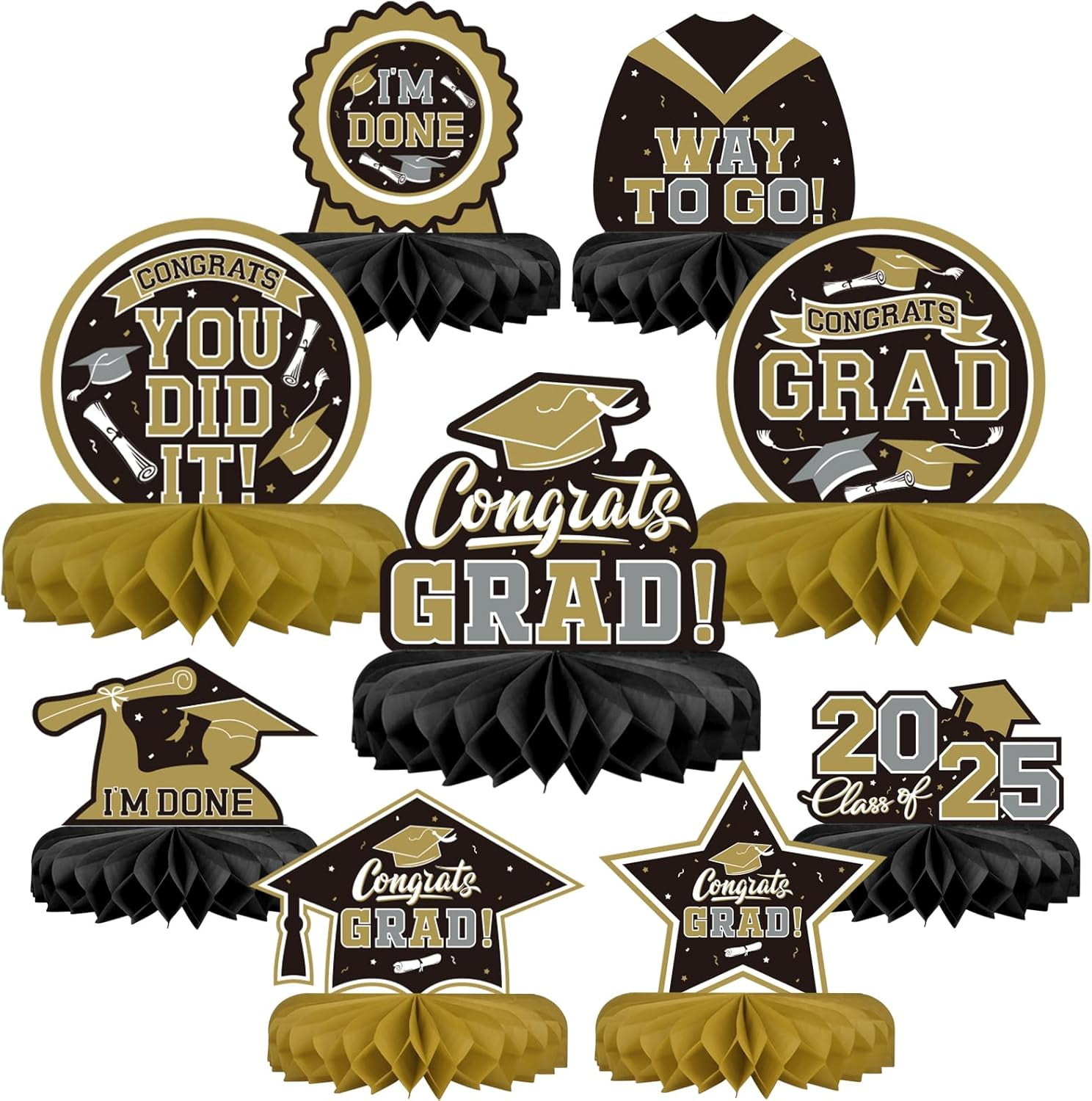HeaCare 9PCS Graduation Decorations 2025 Congrats Grad Table ...