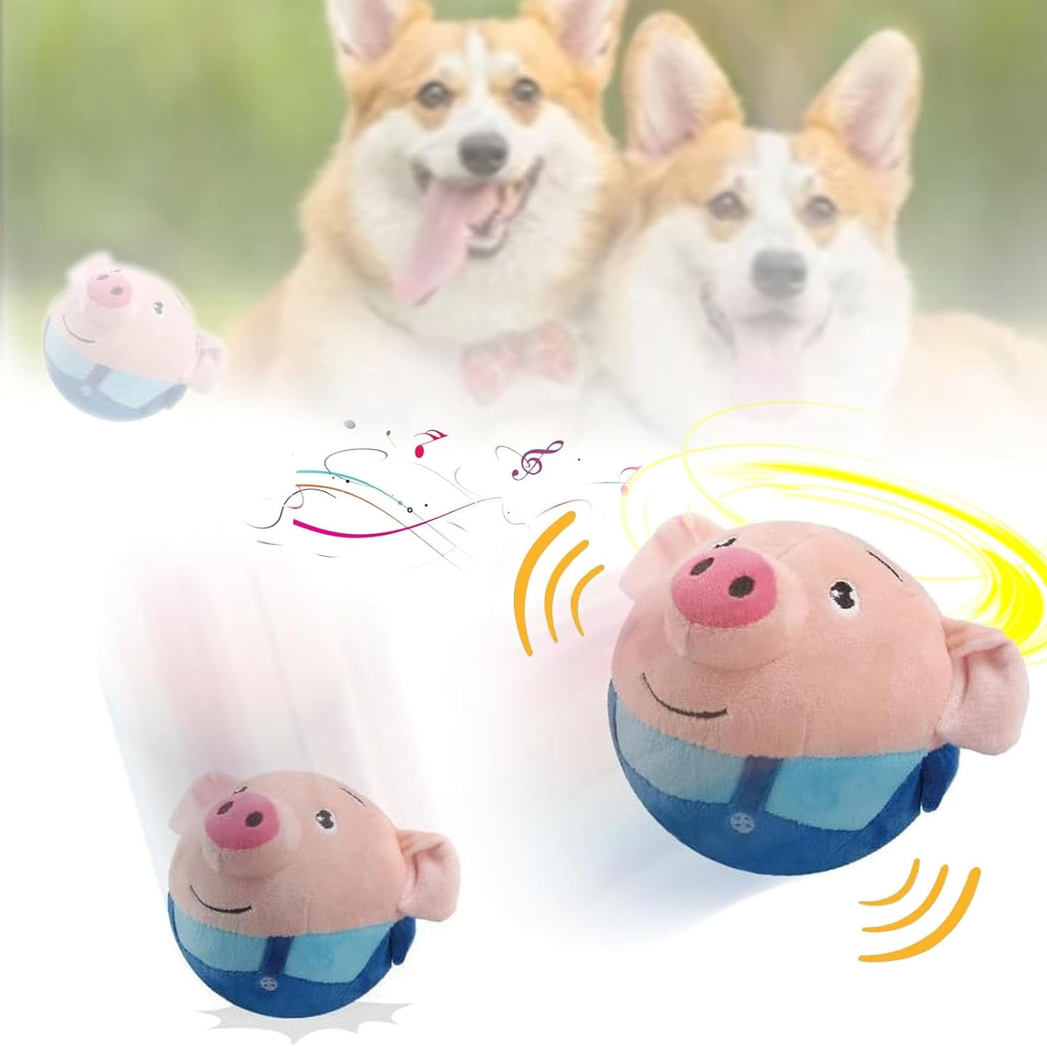 HeaCare Active Moving Pet Plush Toy, Interactive Dog Squeaky Moving Dog ...