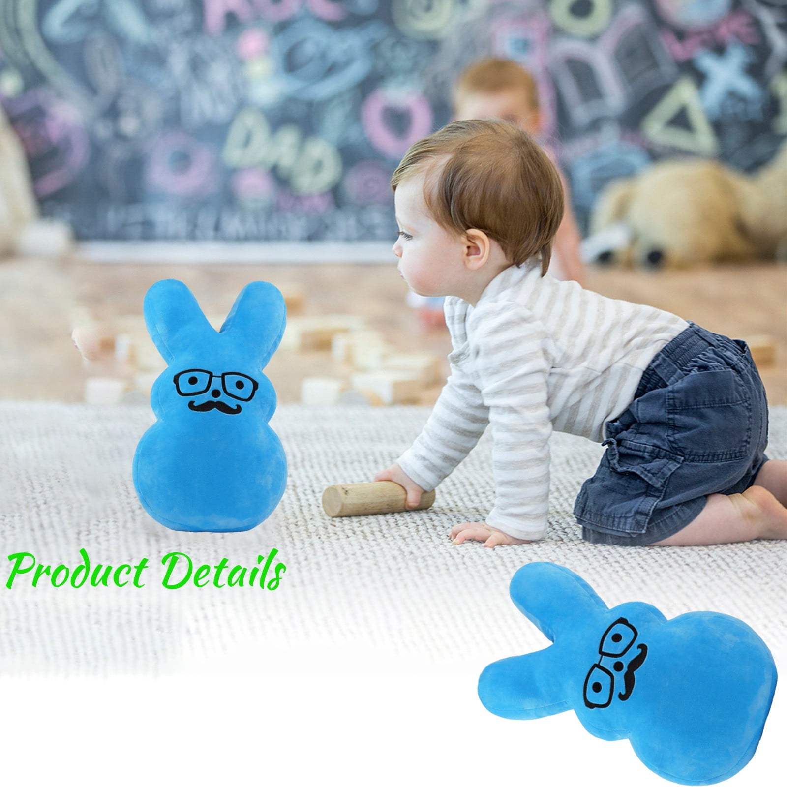 HeaCare Blue Peeps Bunny Plush 6PCS Handheld Cute Shaggy Bunny Peep ...