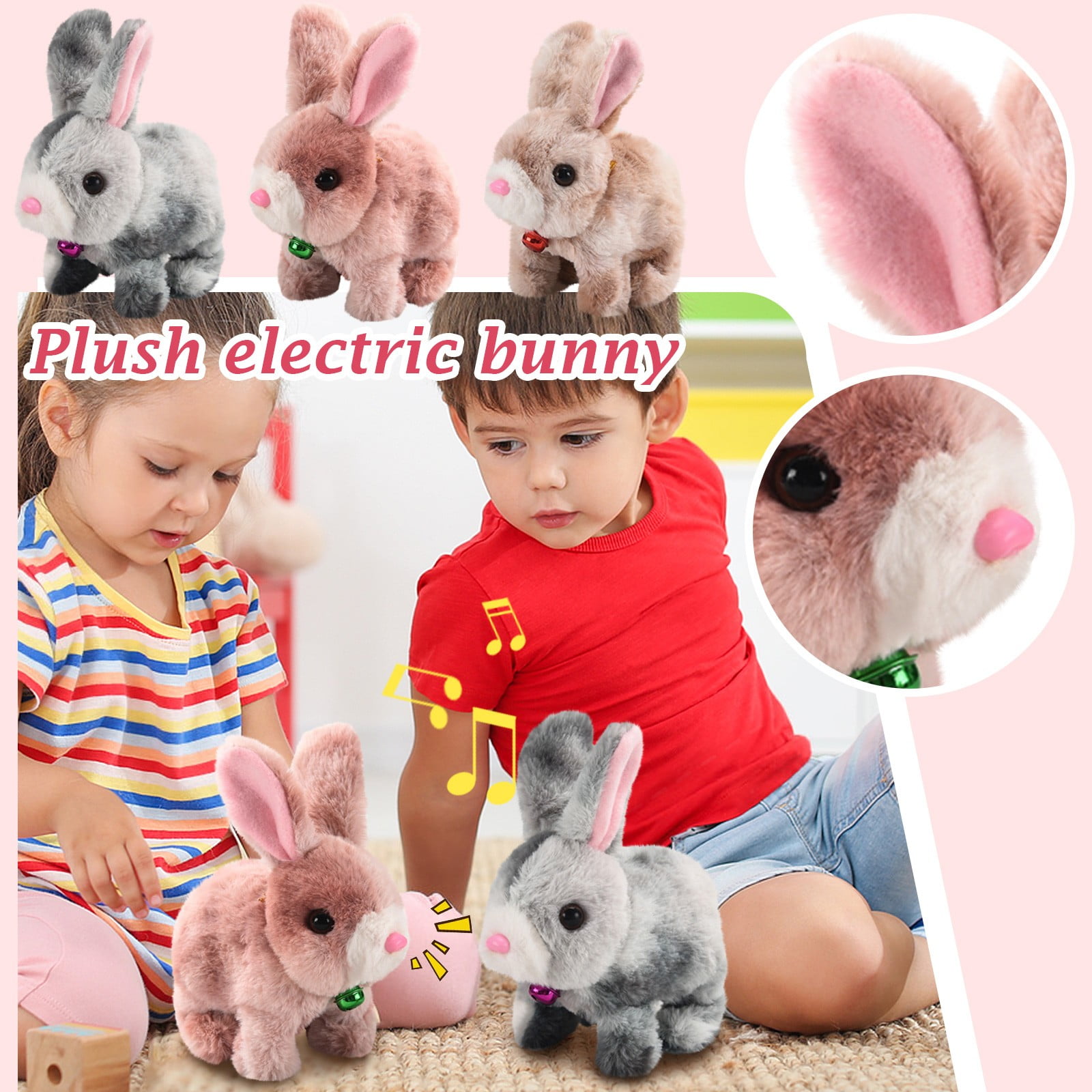 HeaCare Bunny Plush Cute 3PCS Simulate Artificial Bunny Stuffed Animals ...