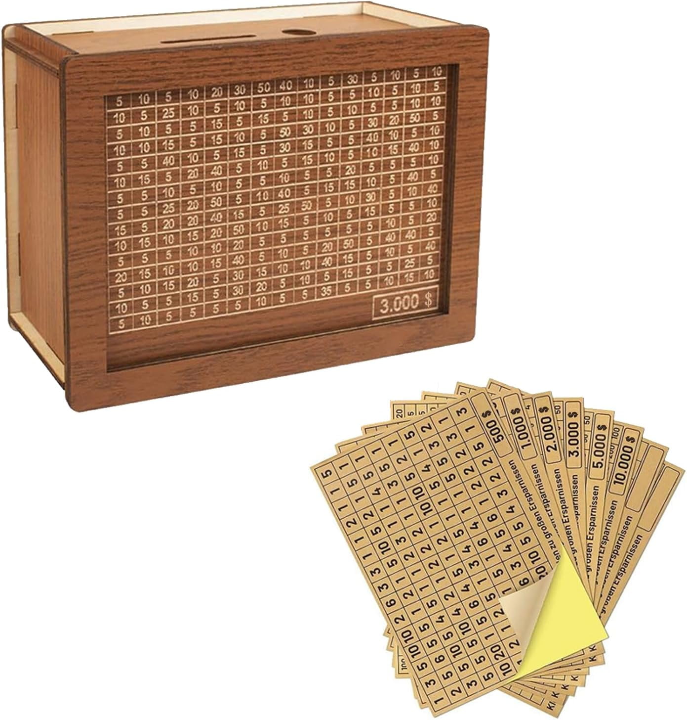 HeaCare Cash Vault Wooden Savings Box, Wooden Cash Saver Money Box ...